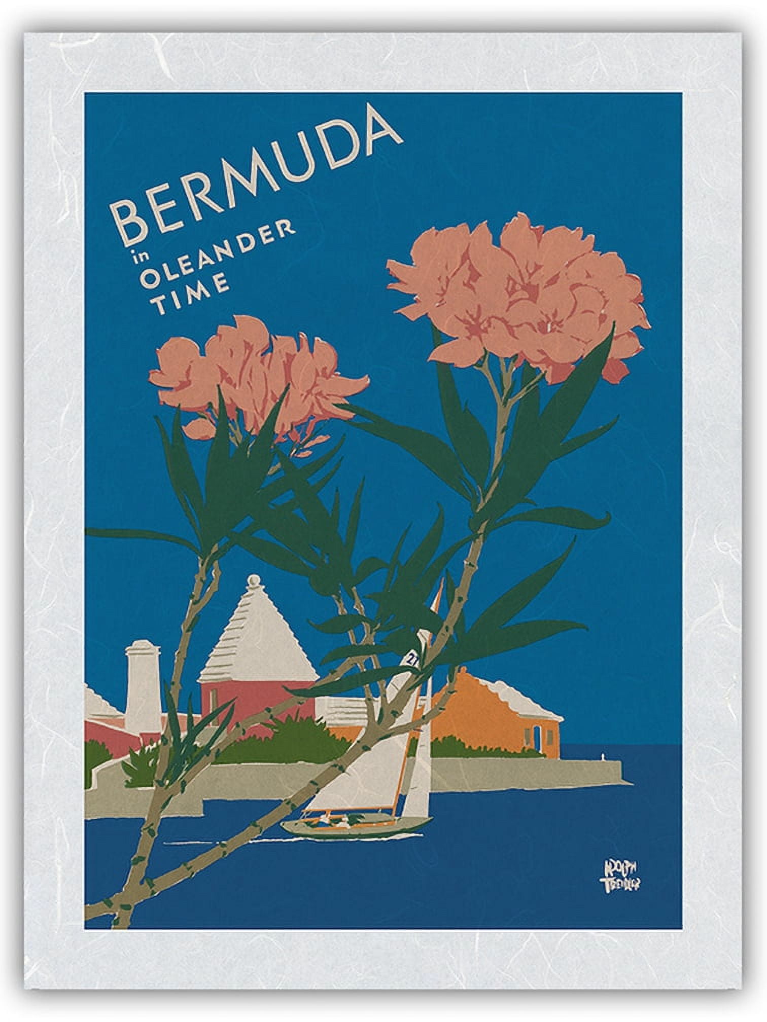Bermuda in Oleander Time - Vintage Travel Poster by Adolph Treidler c ...