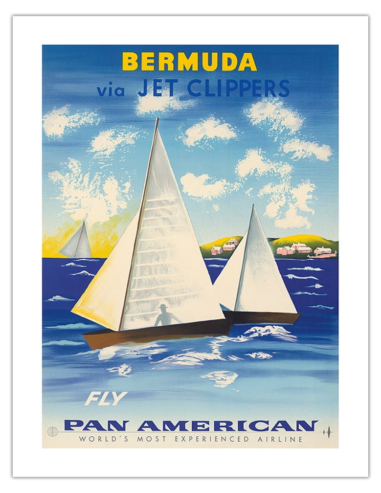Bermuda via Jet Clippers - Fly Pan American World Airways - Sail in ...