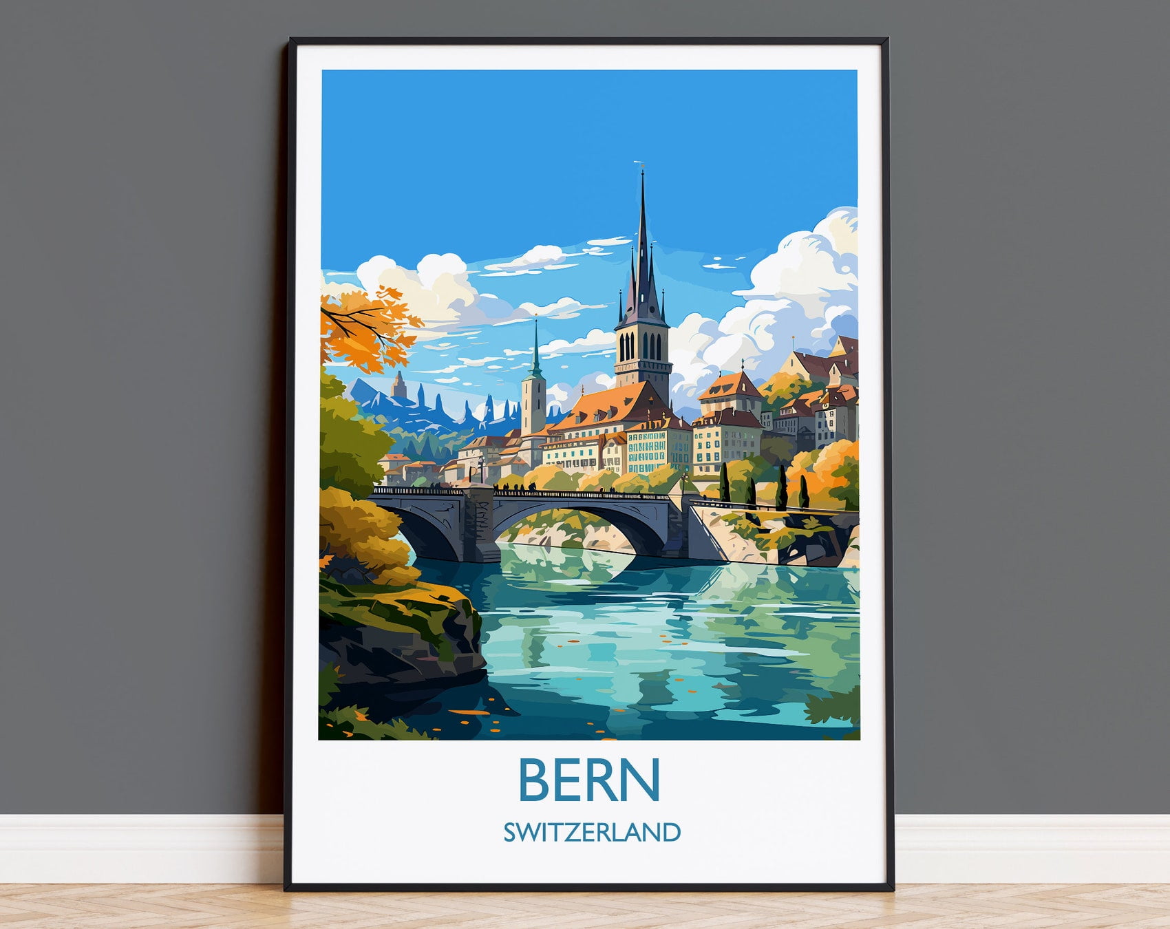 Bern Wall Art Travel Poster, Travel Print of Bern, Swiss Poster, Bern ...