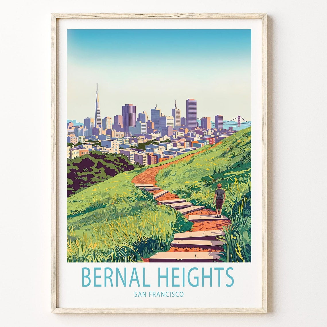 Bernal Heights Travel Poster, San Francisco Wall Art, Bernal Heights ...