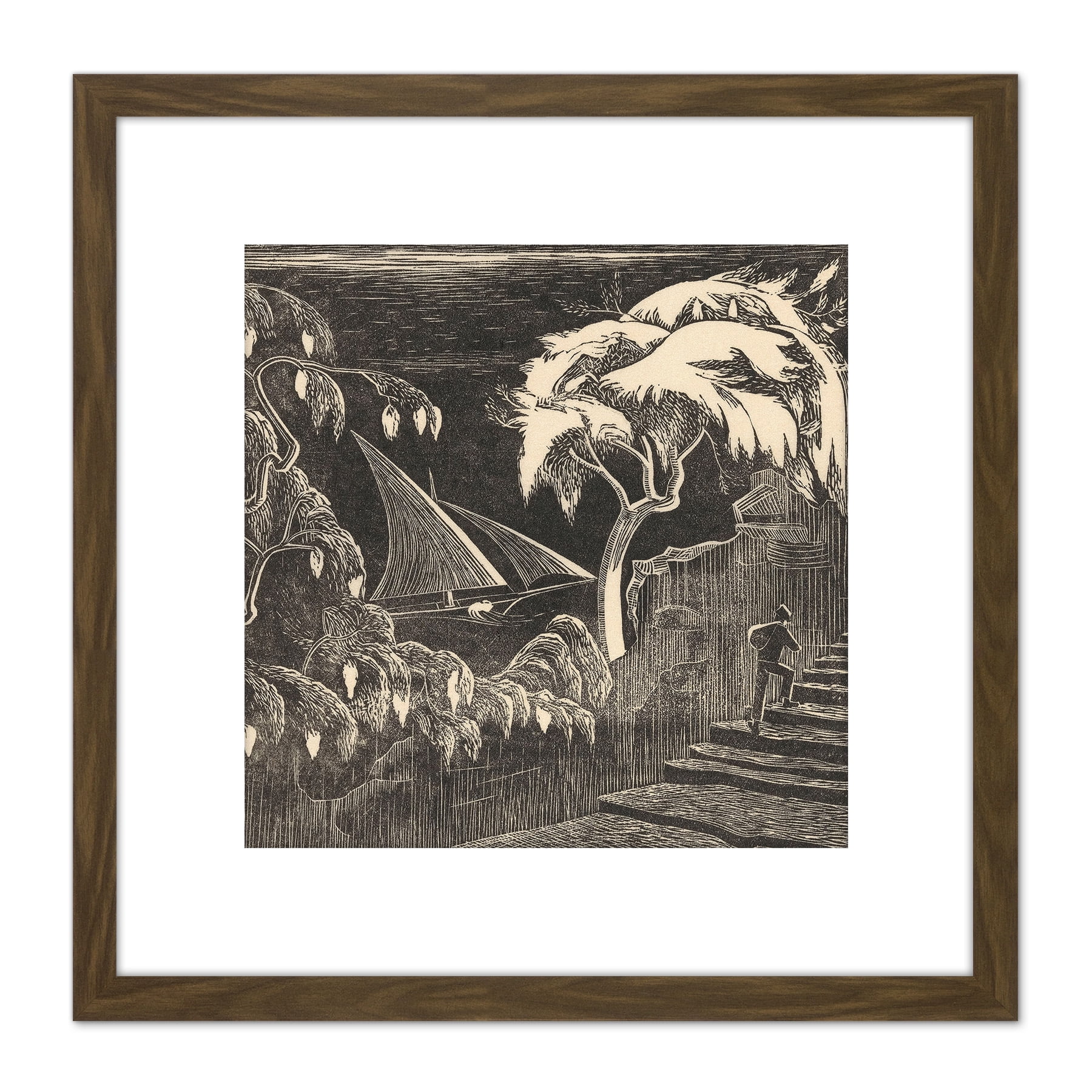 Bernard Essers Mimosa Tree Santa Margherita Ligure 8X8 Inch Square ...