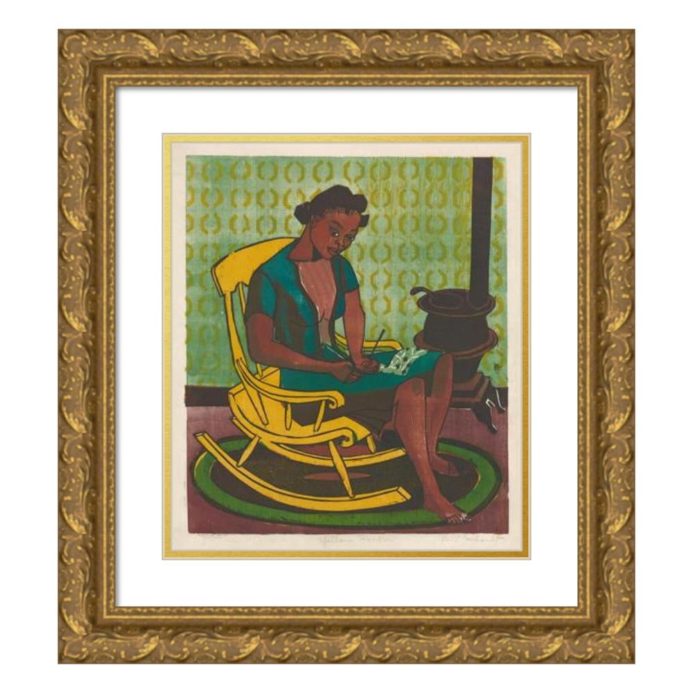 Bernard P. Schardt 15x17 Gold Ornate Wood Frame and Double Matted ...