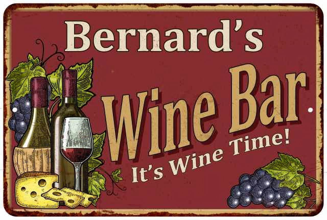 Bernard's Red Wine Bar Sign 16 x 24 Matte Finish Metal 116240054347 ...