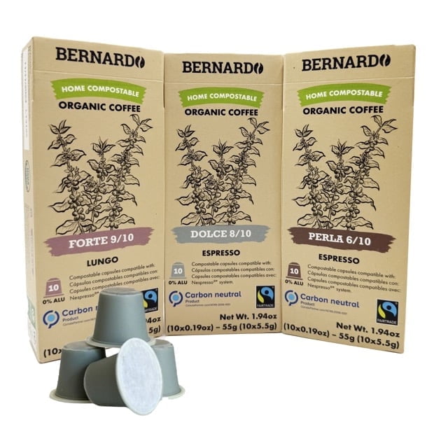 Bernardo Variety: Dolce, Perla, Forte, USDA Organic Espresso Capsules ...