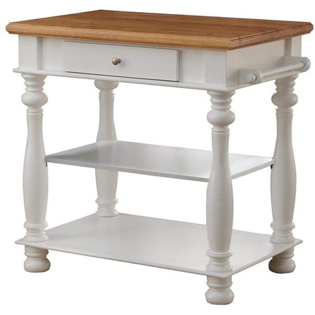 Bernards Avondale White Kitchen Island - Walmart.com