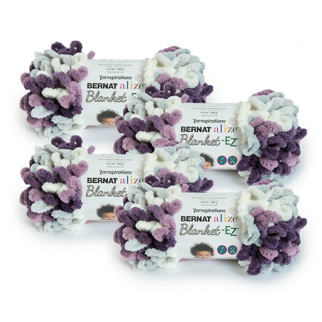 Bernat® Alize® Blanket-EZ™ #7 Jumbo Polyester Yarn, Thistle 6.4oz/180g, 18 Yards (4 Pack ...