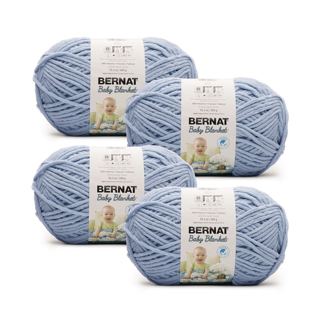 Bernat® Baby Blanket™ #6 Super Bulky Polyester Yarn, Baby Blue 10.5oz ...