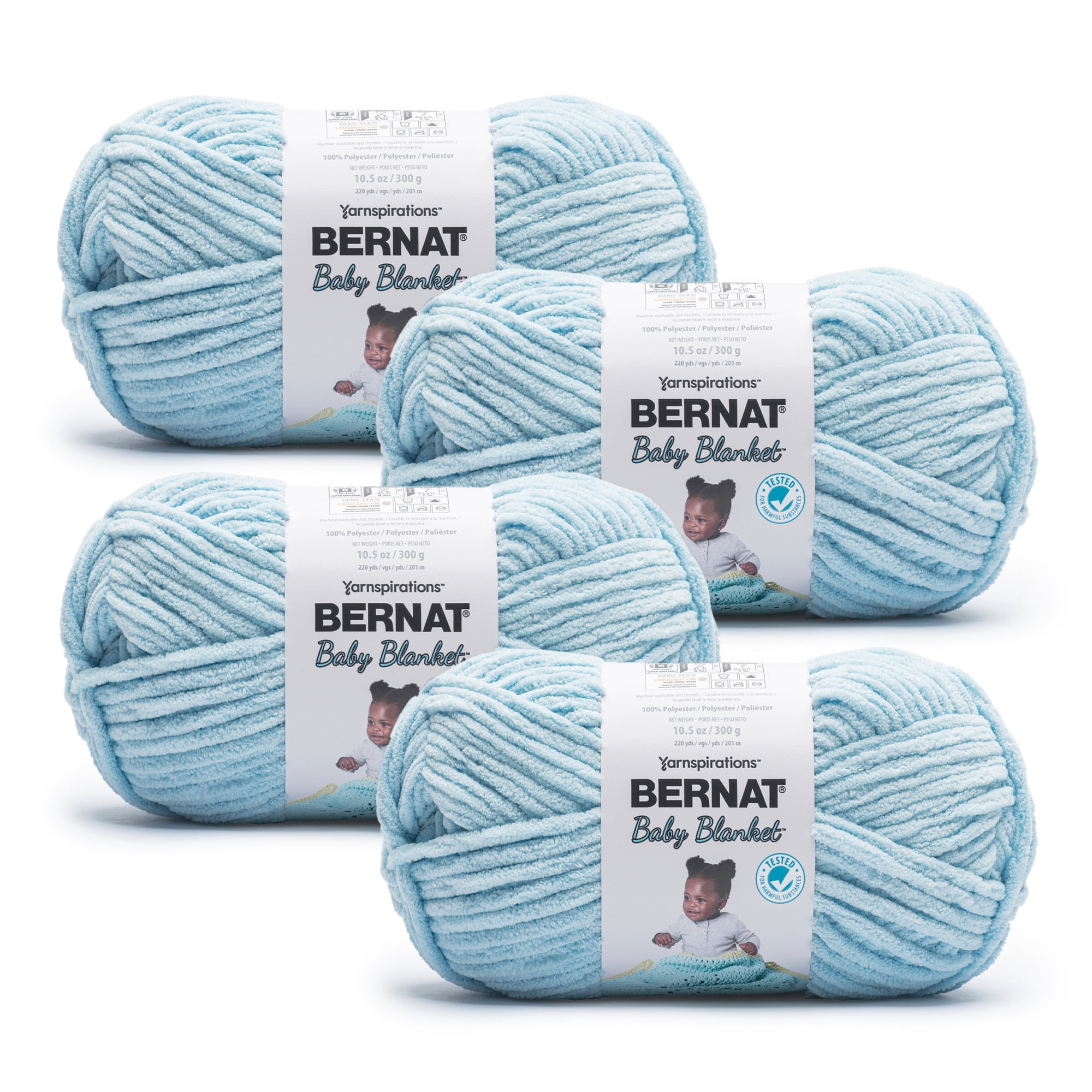 Bernat® Baby Blanket™ #6 Super Bulky Polyester Yarn, Bubbly Blue 10.5oz ...