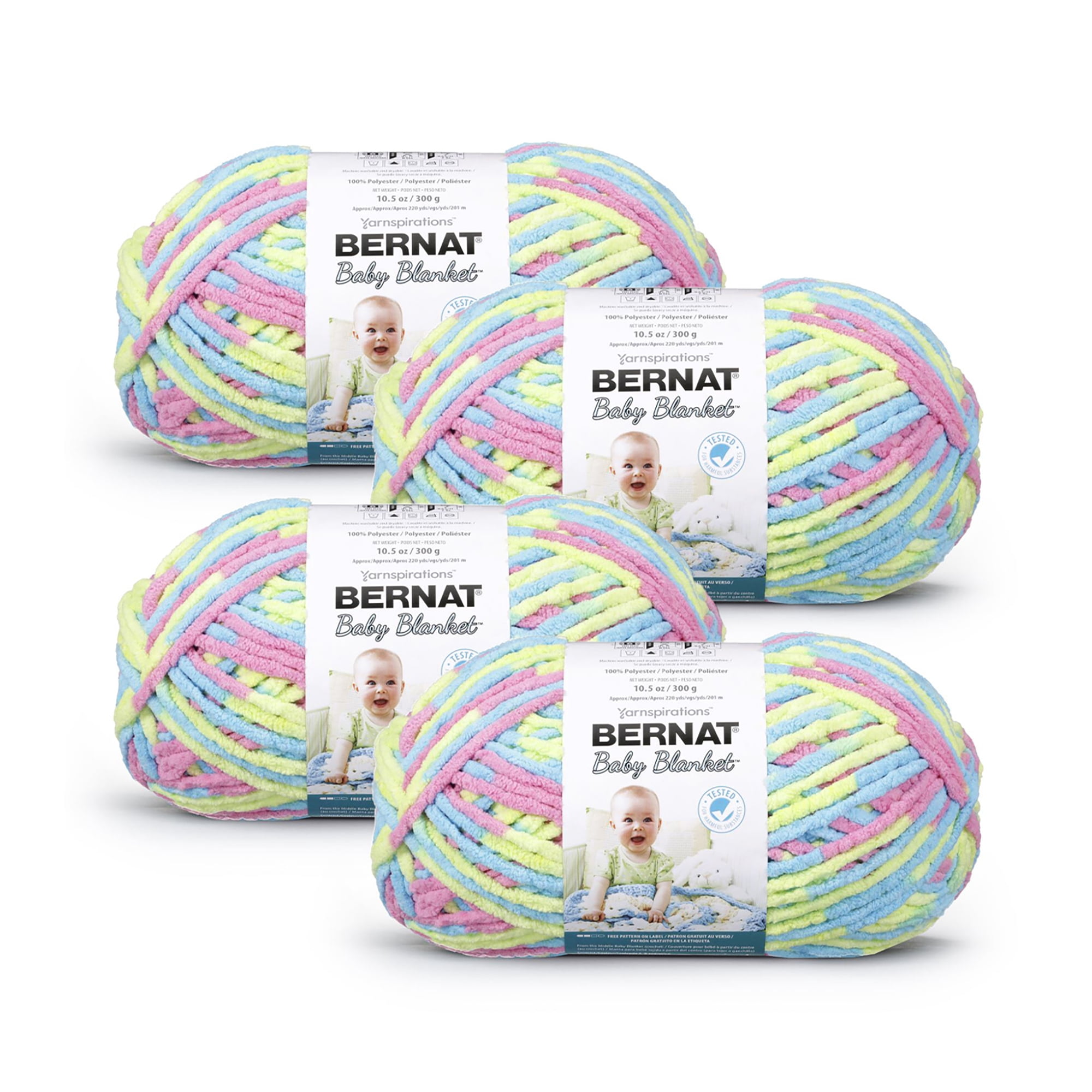 Bernat® Baby Blanket™ #6 Super Bulky Polyester Yarn, Jelly Beans 10.5oz ...