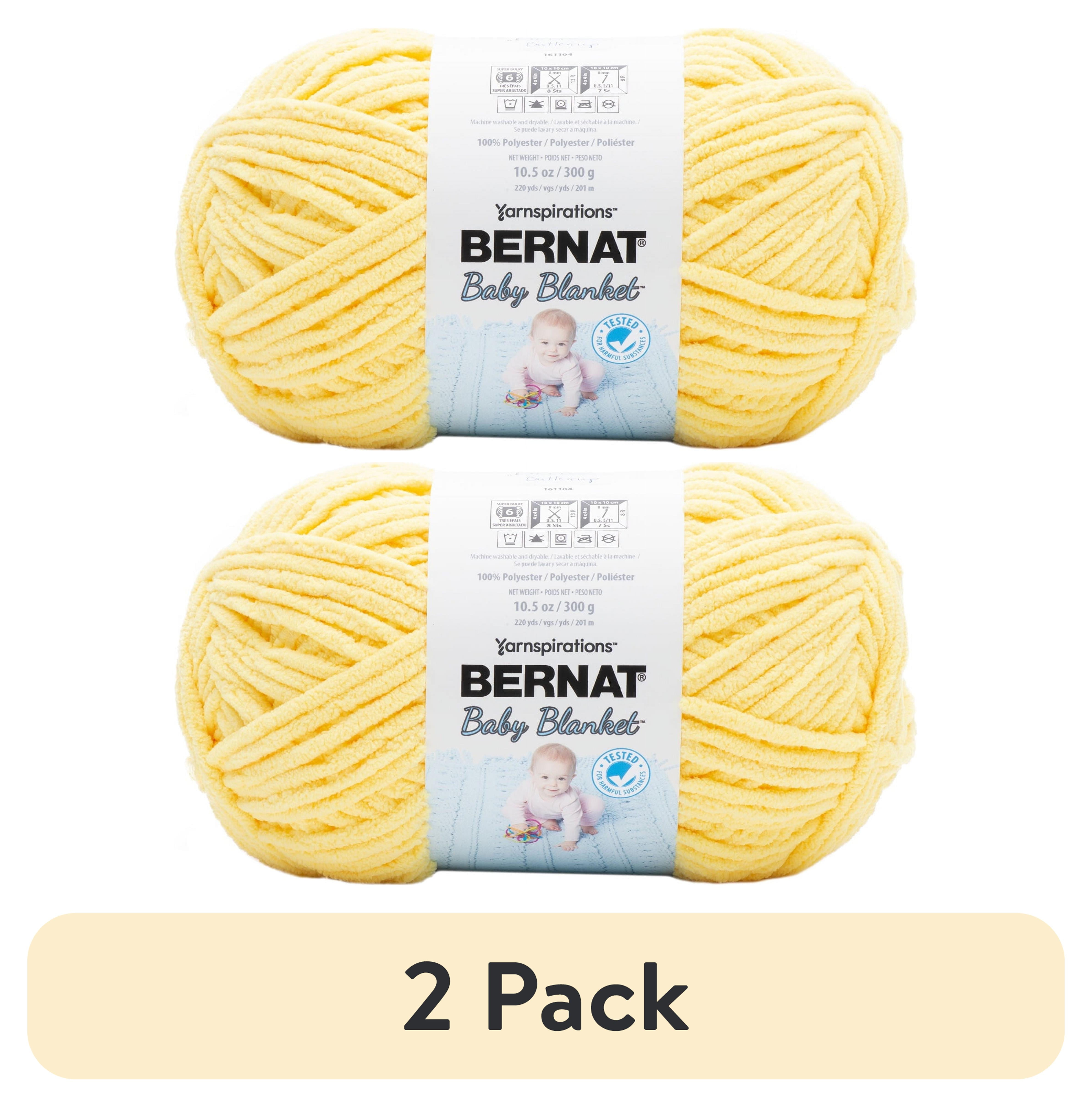 (2 pack) Bernat Baby Blanket Big Ball Yarn-Buttercup - Walmart.com