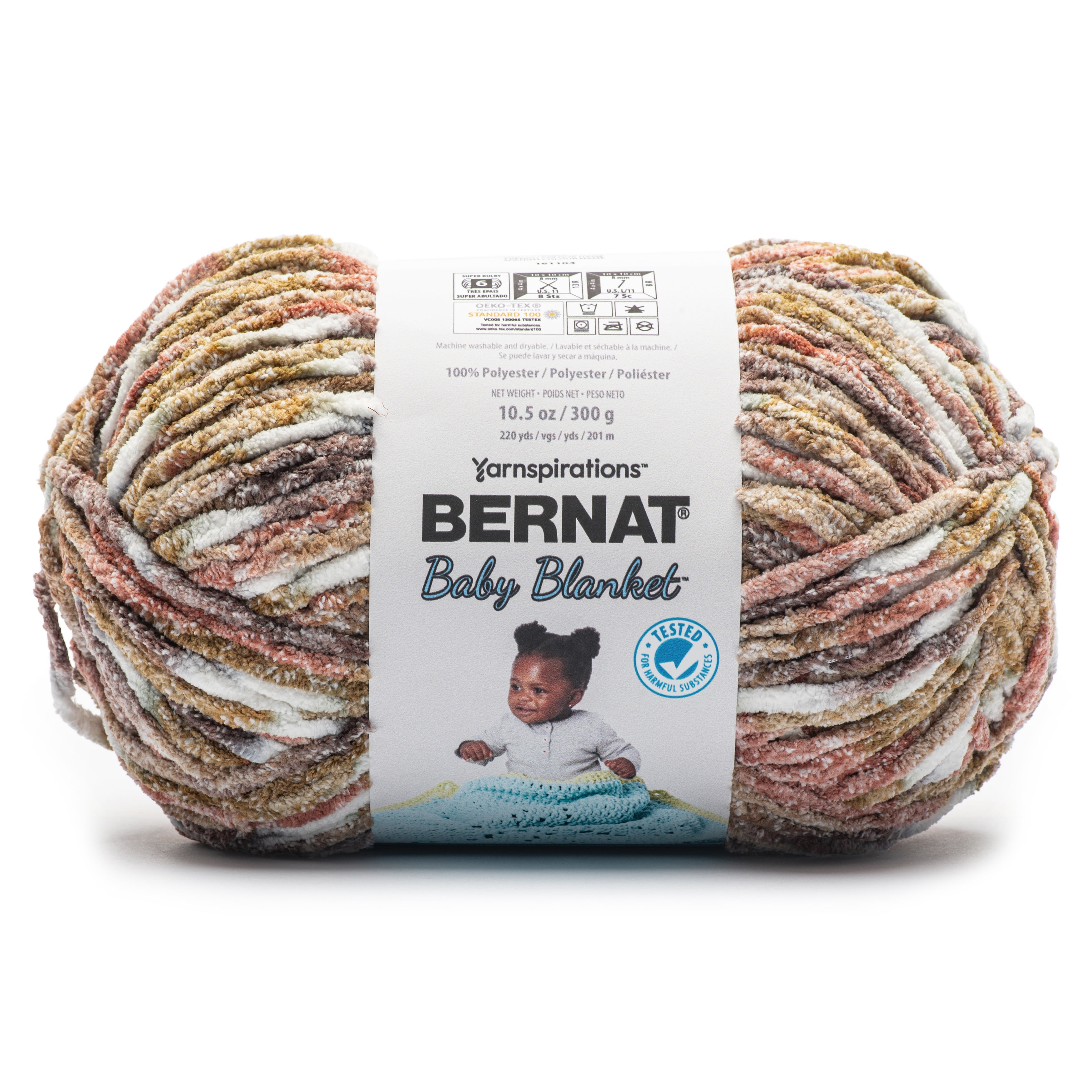Bernat Baby Blanket Yarn, Big Ball, Chenille, Soft Polyester, Washable ...