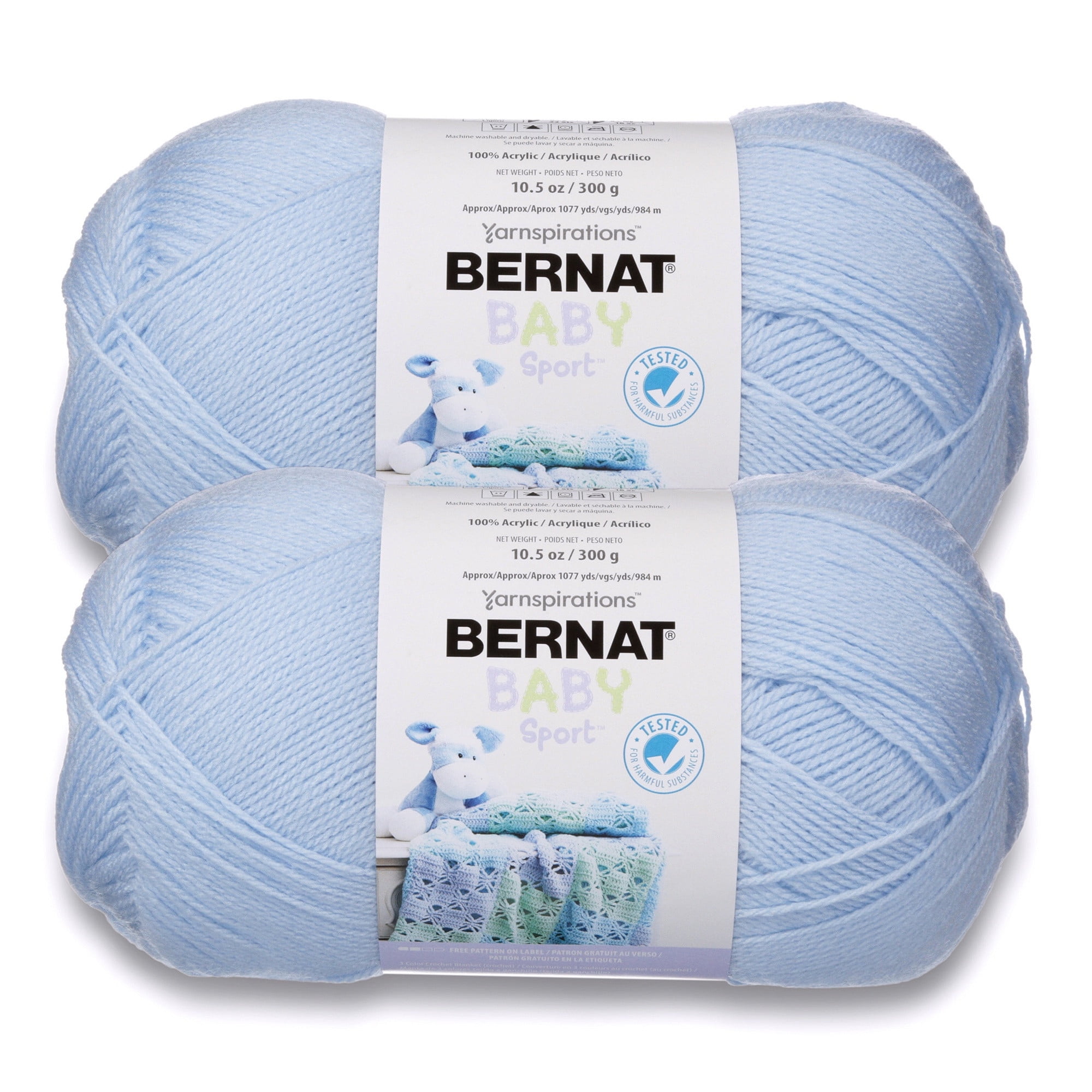 Bernat® Baby Sport BB™ #3 DK (Light) Acrylic Yarn, Baby blue 10.5oz ...