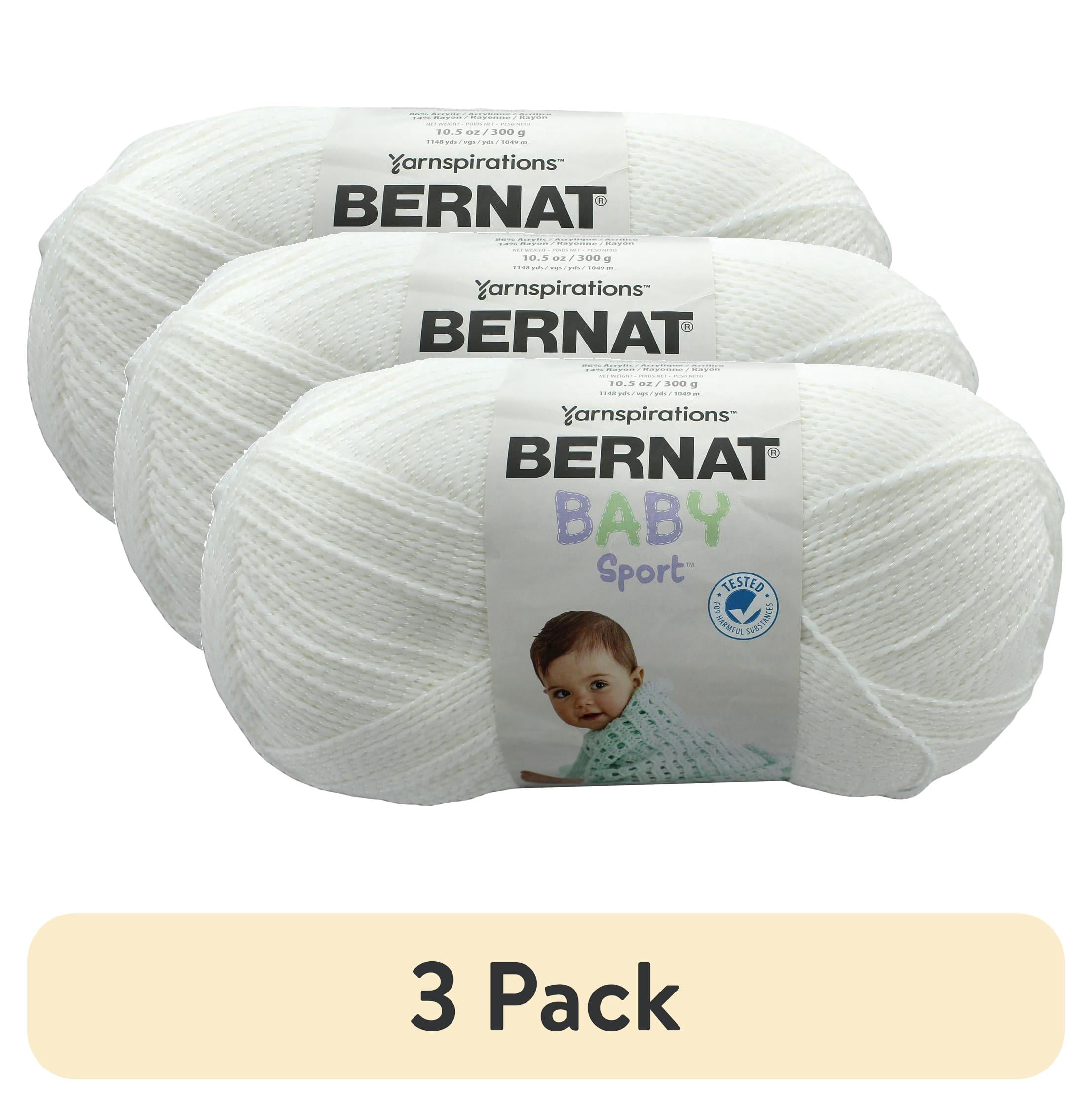 (3 pack) Bernat® Baby Sport™ Sparkle™ #3 Light Blended Fiber Yarn ...