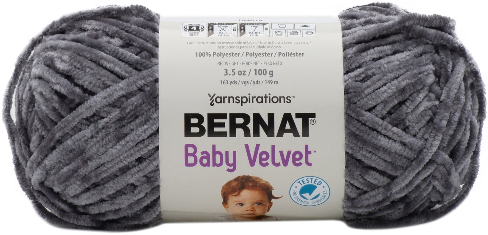 Bernat Baby Velvet Yarn-Vapor Gray - Walmart.com