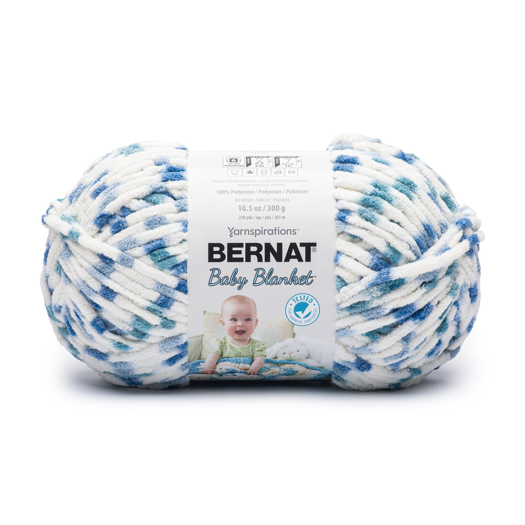 Bernat® Baby blanket™ #6 Super Bulky Polyester Yarn, Blueberrydot 10 ...