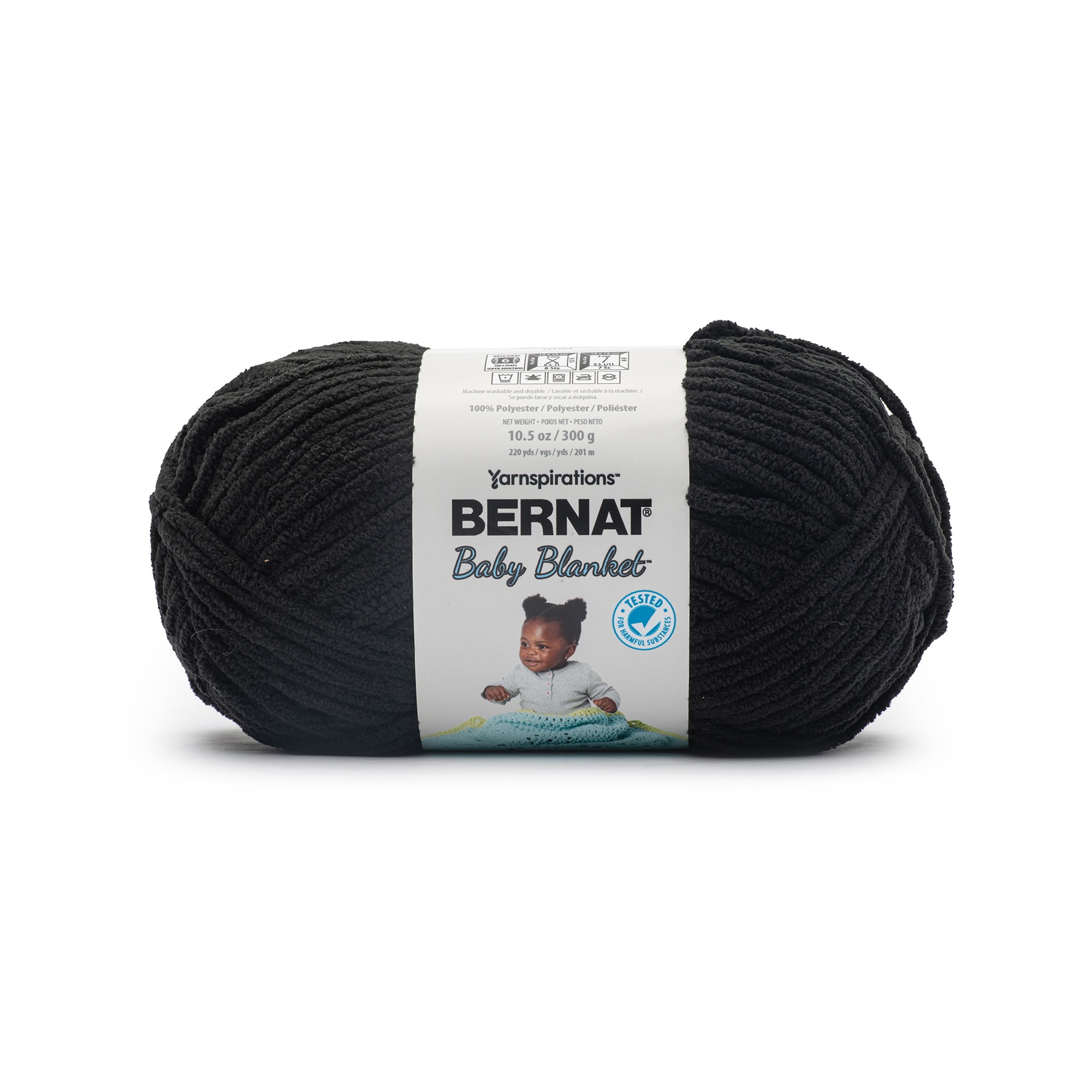 Bernat® Baby blanket™ #6 Super Bulky Polyester Yarn, Licorice 10.5oz ...