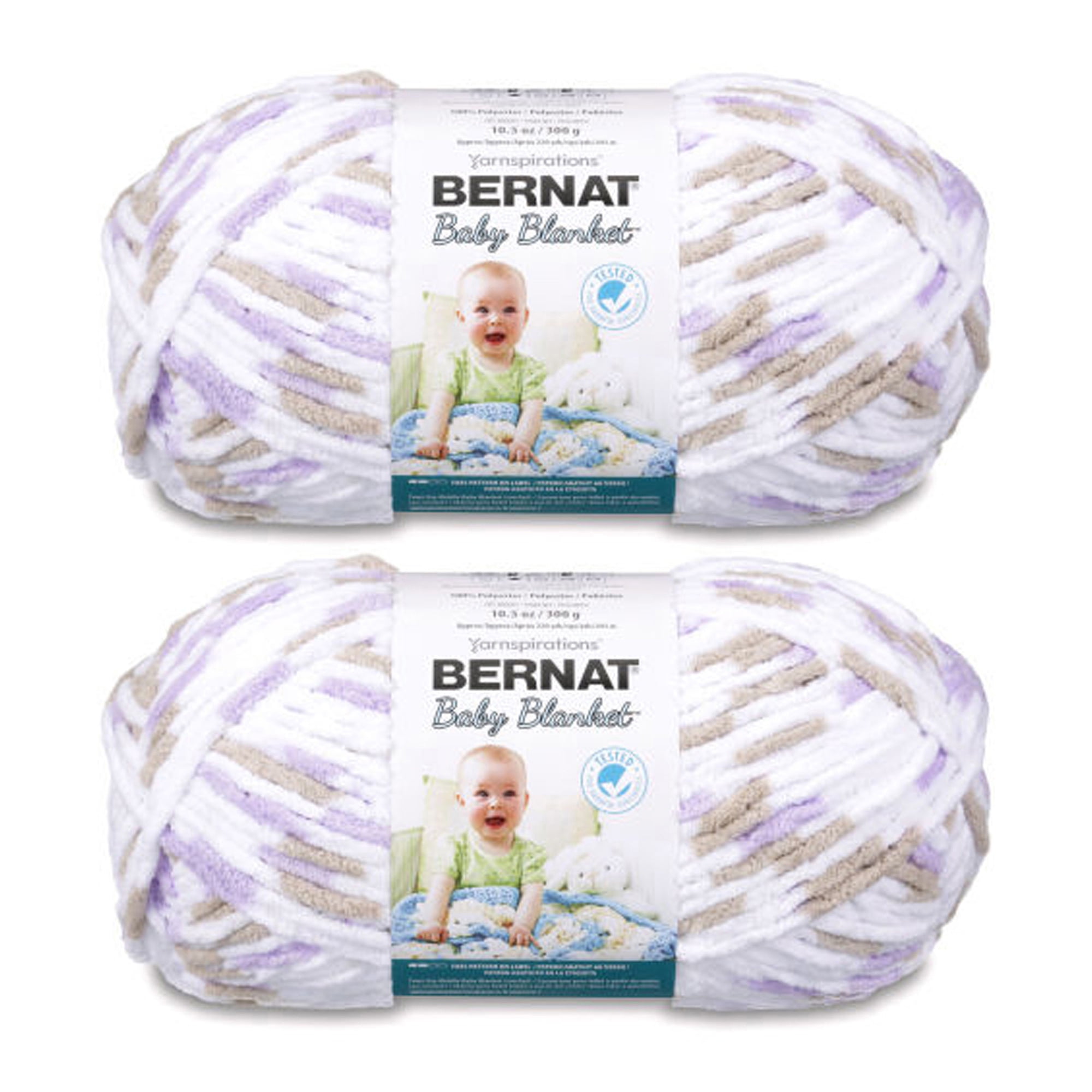 Bernat® Baby blanket™ #6 Super Bulky Polyester Yarn, Little lilac dove ...