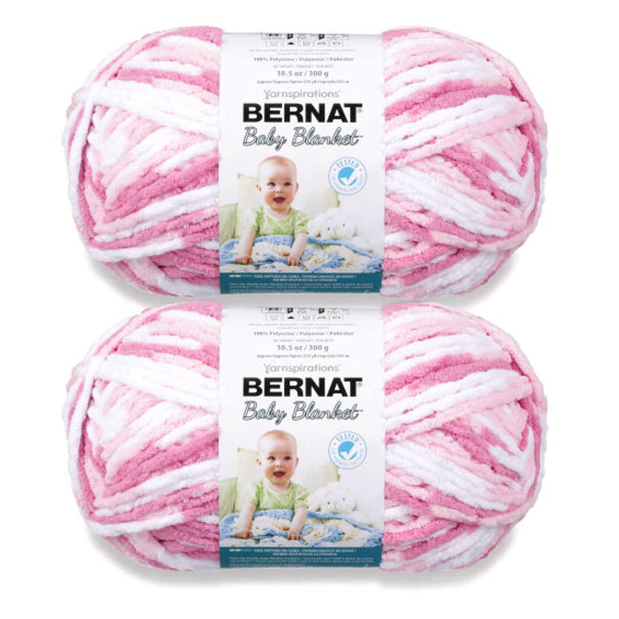 Bernat® Baby blanket™ #6 Super Bulky Polyester Yarn, Pink dreams 10.5oz ...