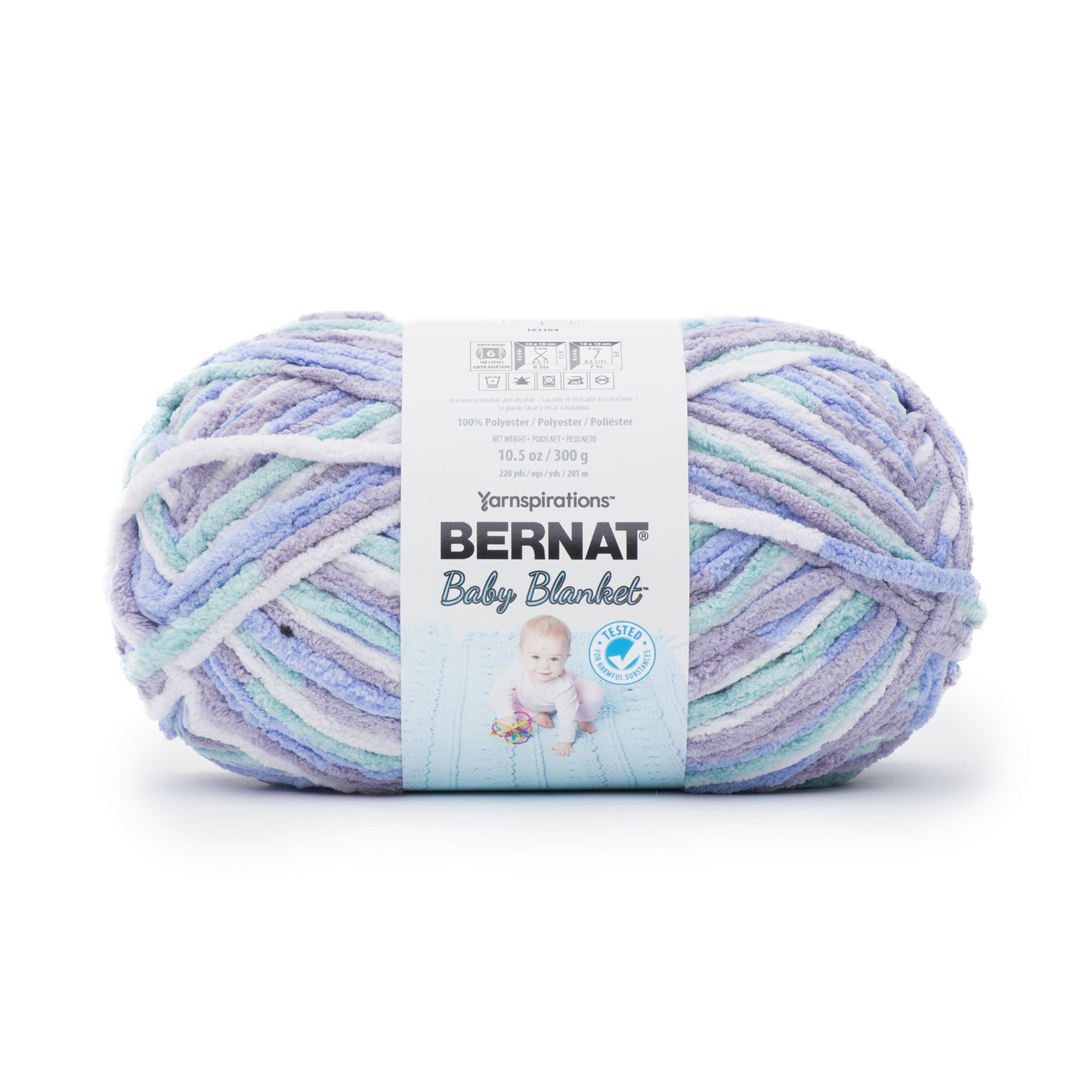 Bernat® Baby blanket™ #6 Super Bulky Polyester Yarn, Posy purple 10.5oz ...
