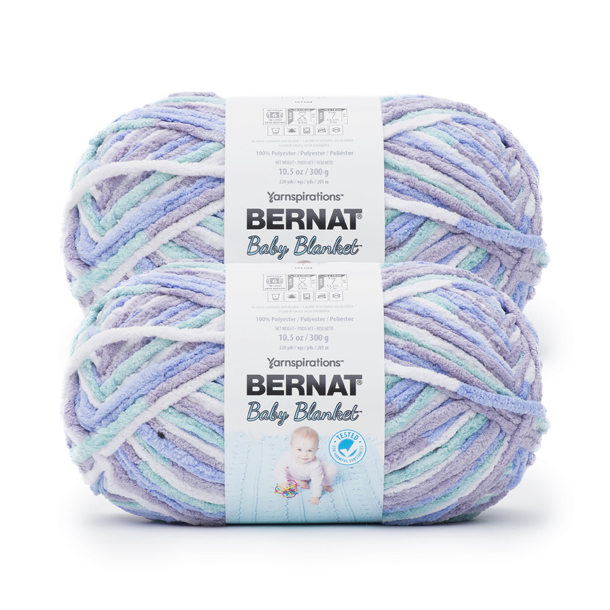 Bernat® Baby blanket™ #6 Super Bulky Polyester Yarn, Posy purple 10.5oz ...