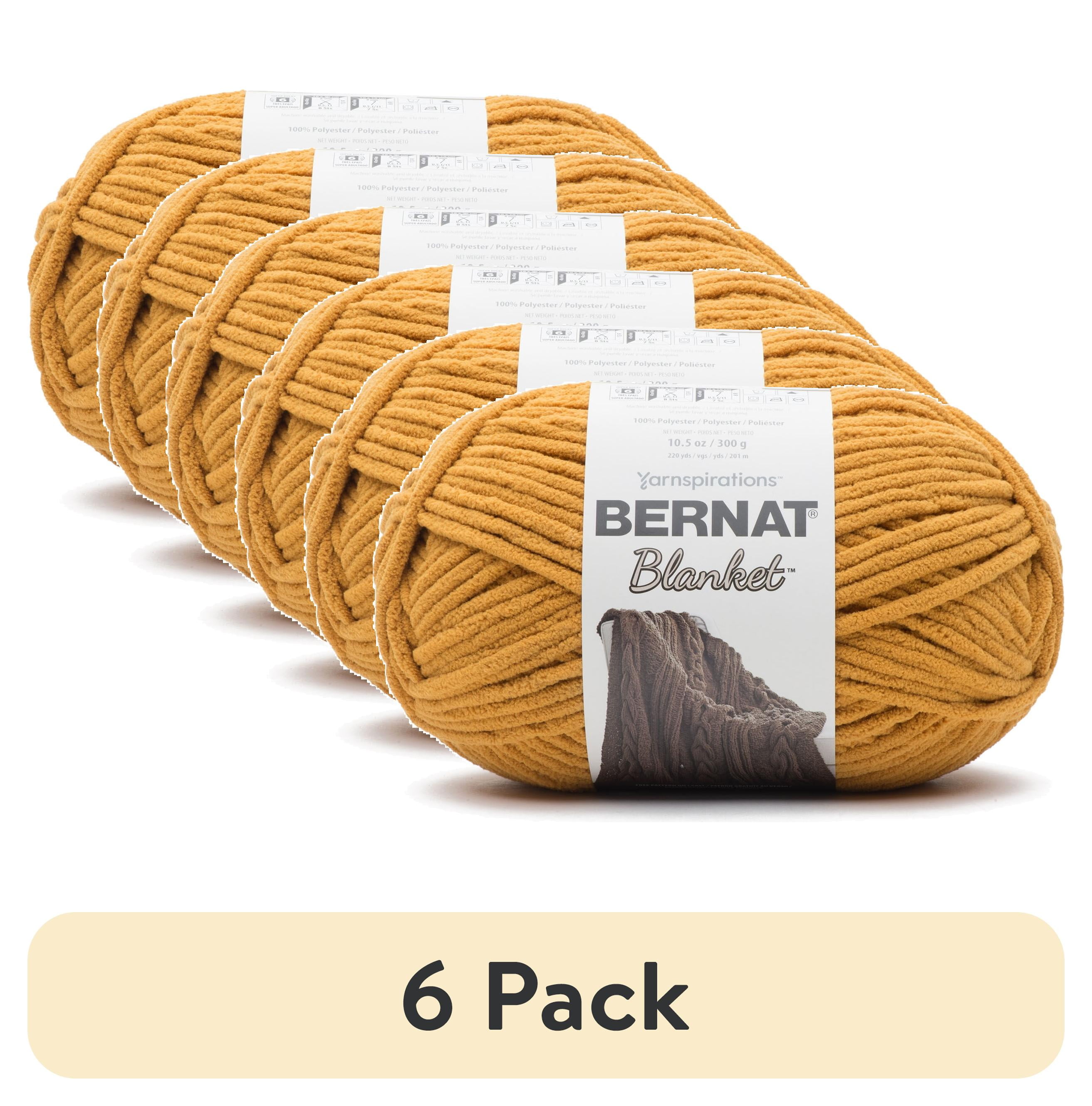 (6 pack) Bernat® Blanket™ #6 Super Bulky Polyester Yarn, Burnt Mustard ...