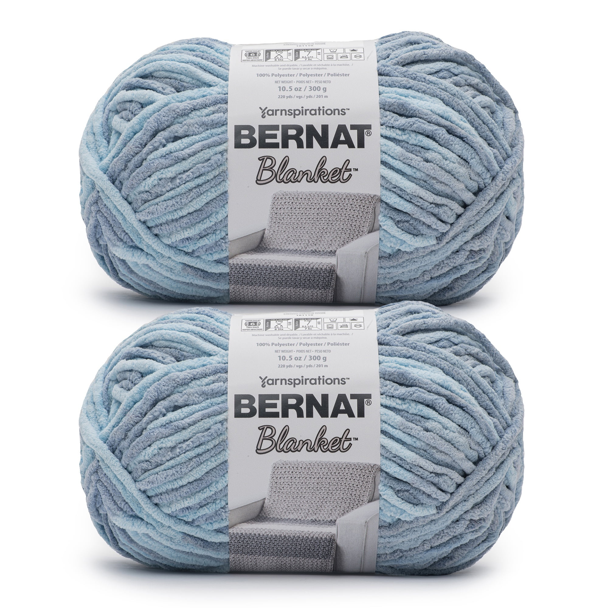Bernat® Blanket™ #6 Super Bulky Polyester Yarn, Celestial Blue 10.5oz ...