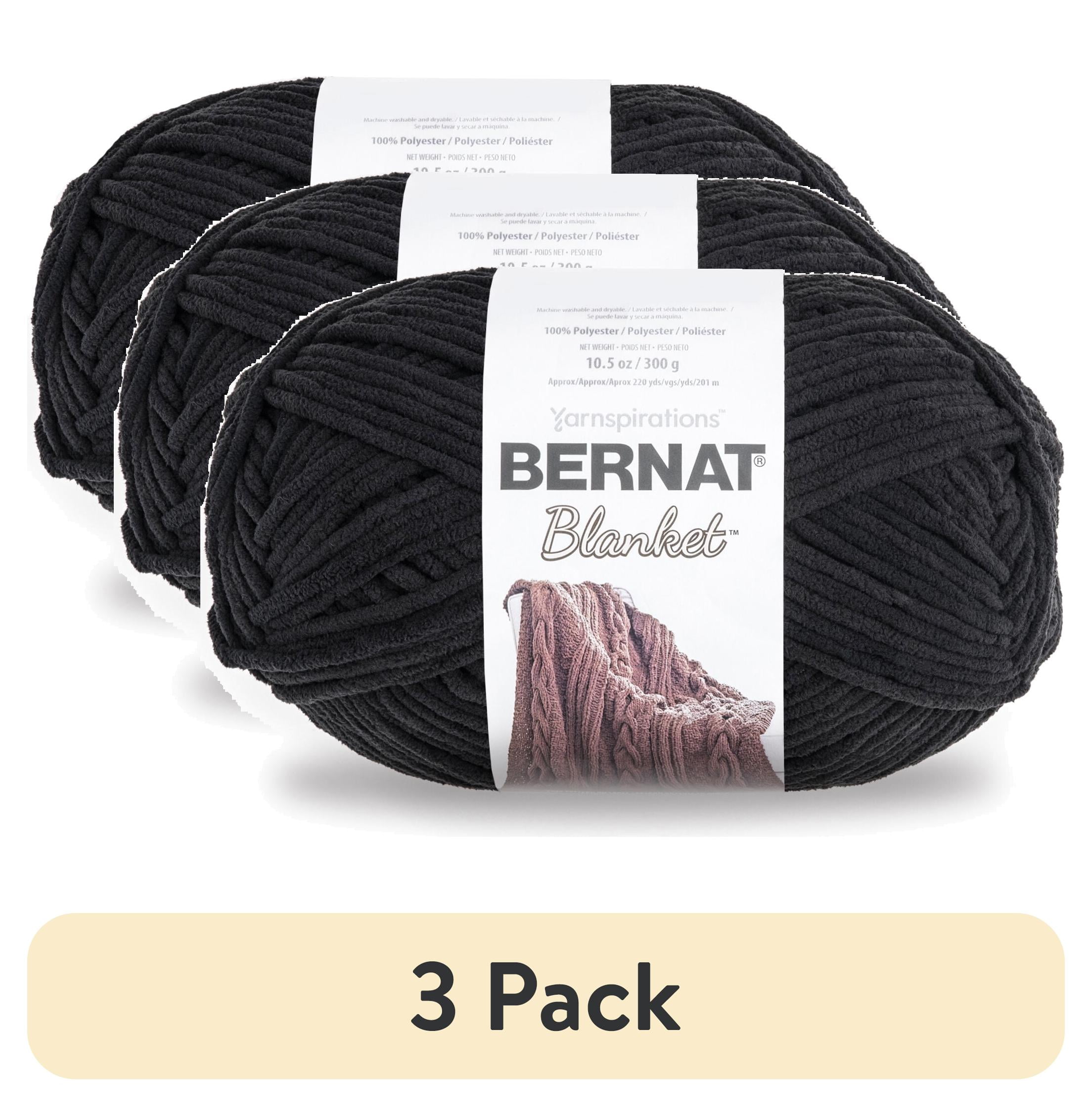 (3 pack) Bernat® Blanket™ #6 Super Bulky Polyester Yarn, Coal 10.5oz ...