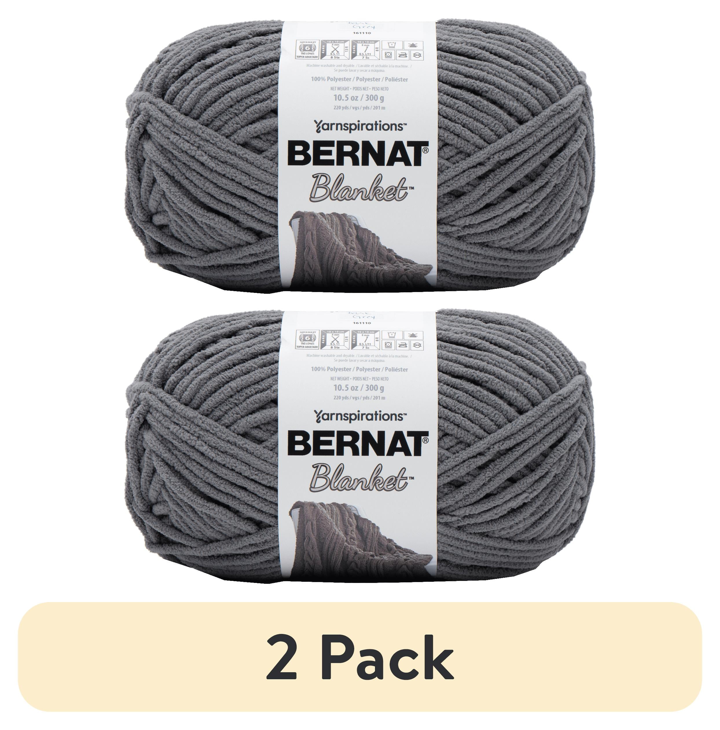 (2 pack) Bernat® Blanket™ #6 Super Bulky Polyester Yarn, Dark Gray 10 ...