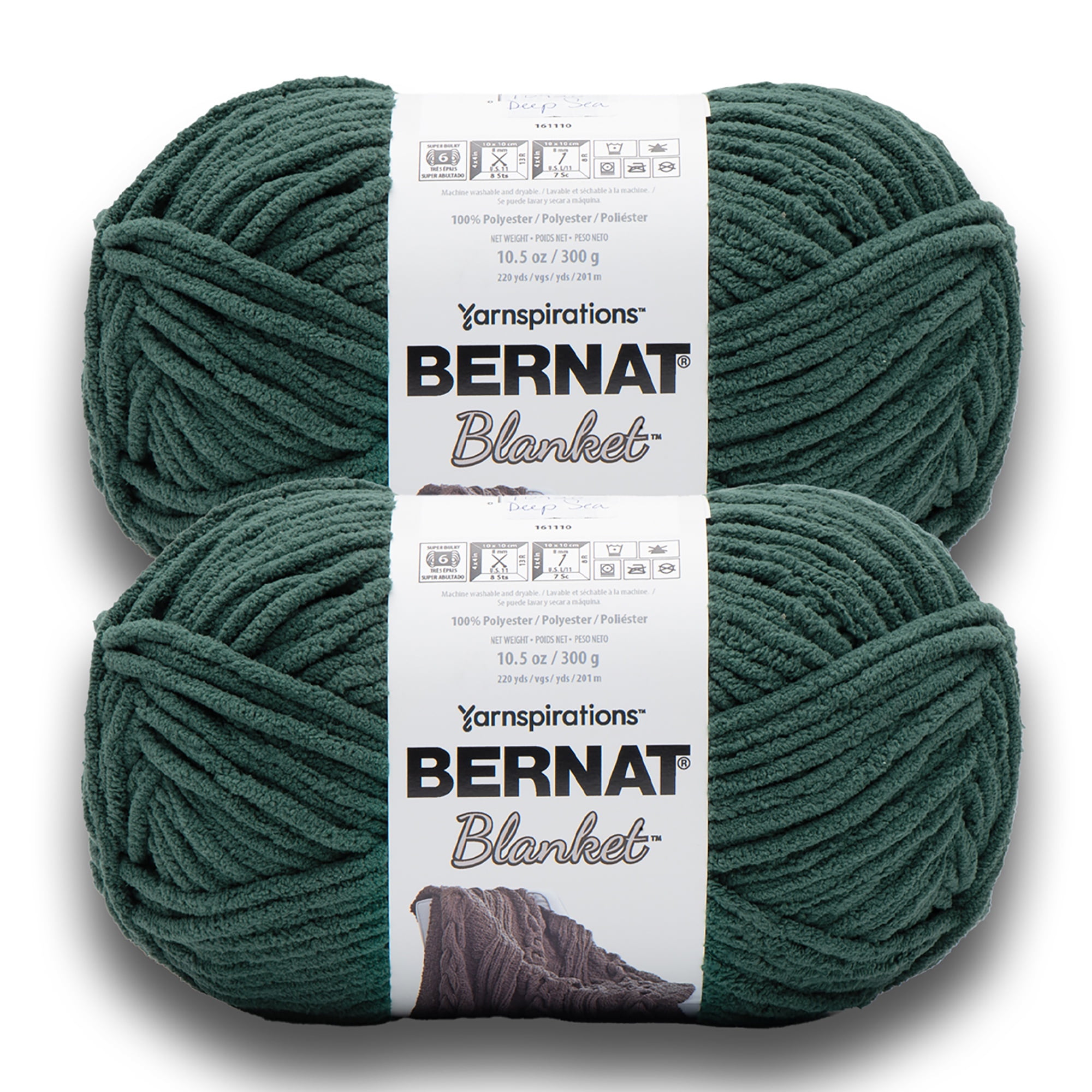 Bernat® Blanket™ #6 Super Bulky Polyester Yarn, Deep Sea 10.5oz/300g ...