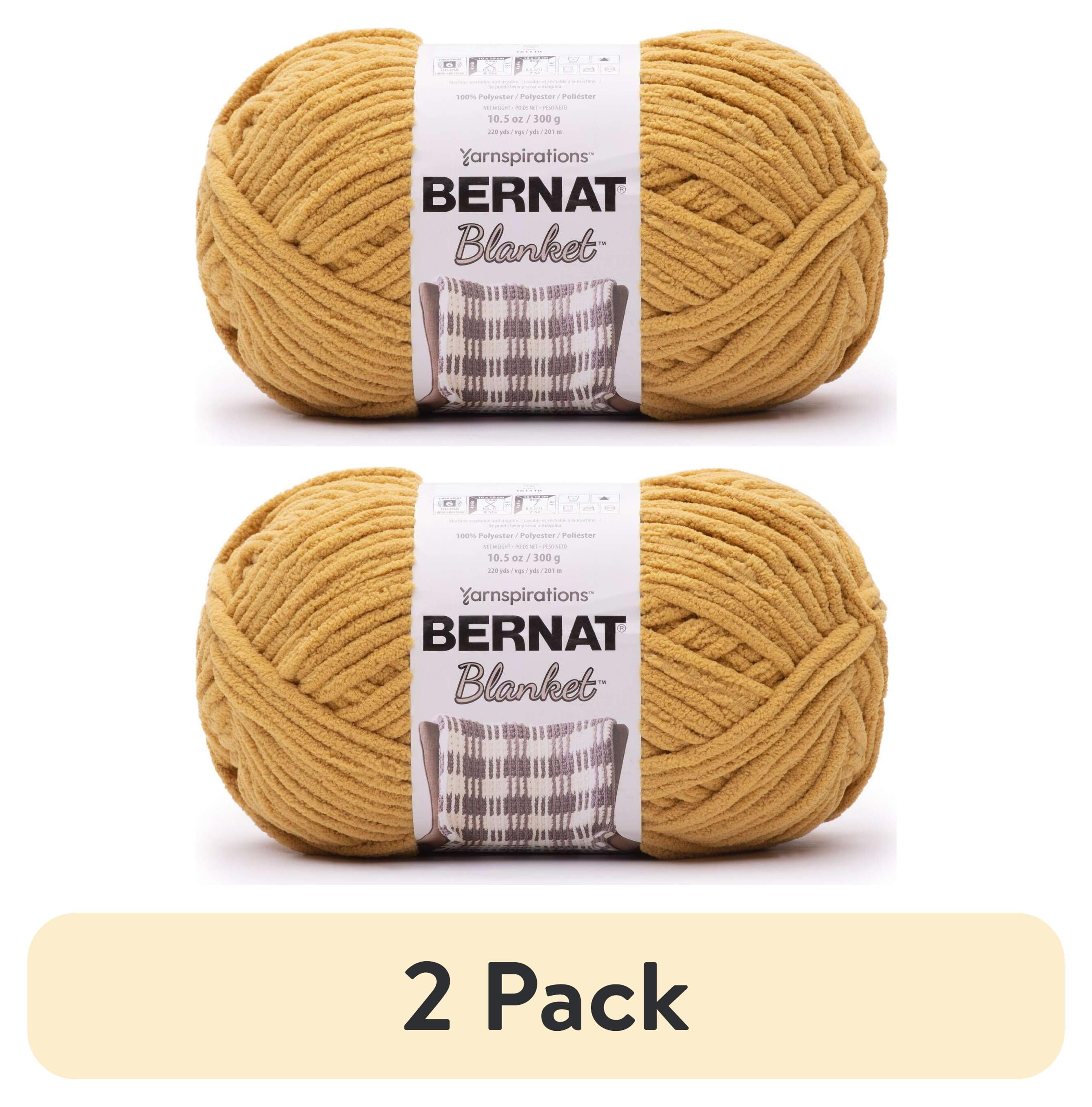 (2 pack) Bernat® Blanket™ #6 Super Bulky Polyester Yarn, Gold 10.5oz ...