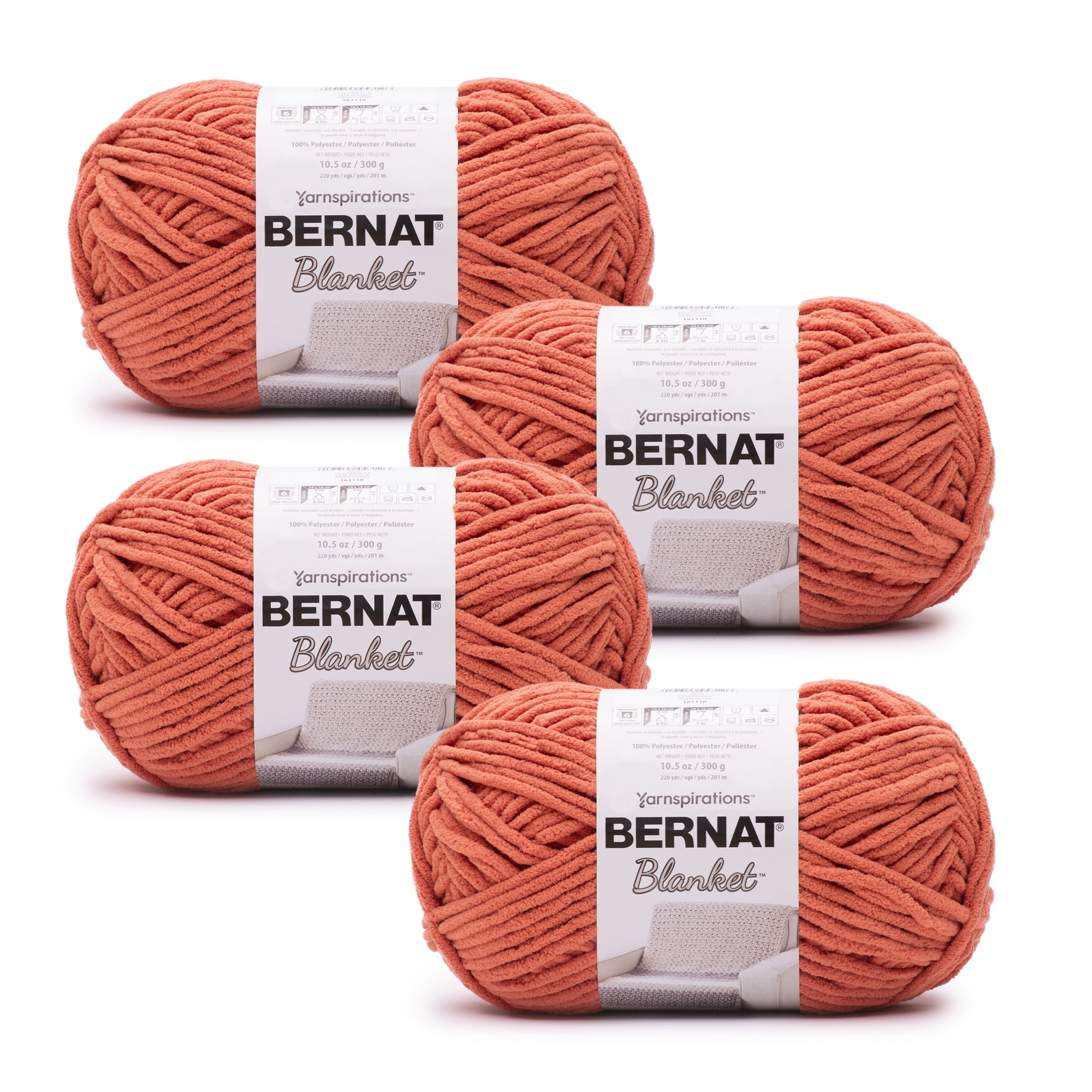 Bernat® Blanket™ #6 Super Bulky Polyester Yarn, Leather Rust 10.5oz ...