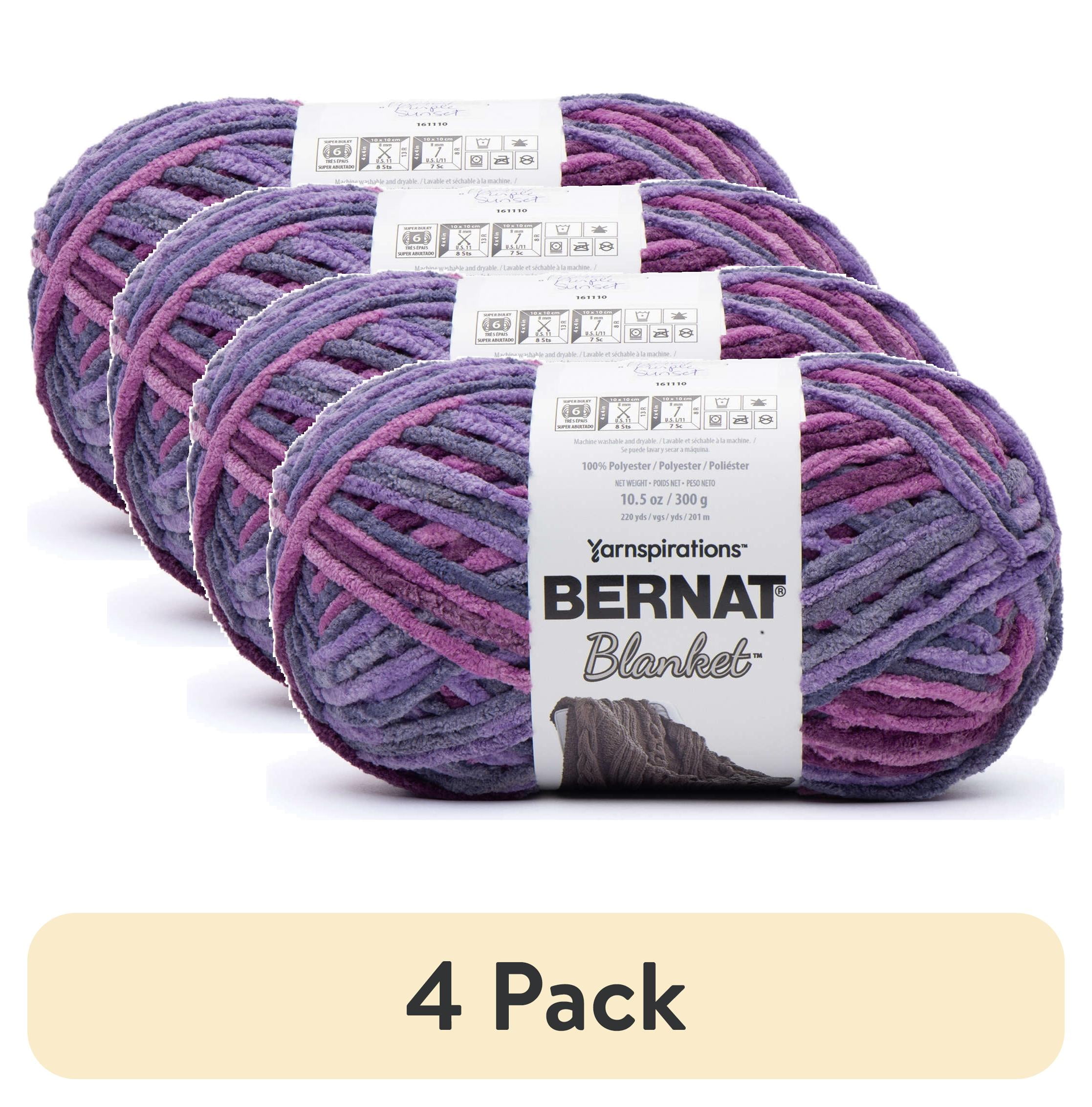 (4 pack) Bernat® Blanket™ #6 Super Bulky Polyester Yarn, Purple Sunset ...