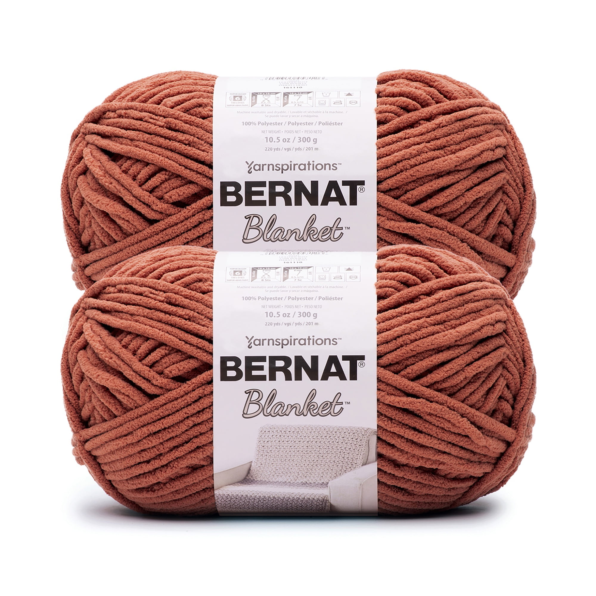Bernat® Blanket™ #6 Super Bulky Polyester Yarn, Red Rust 10.5oz/300g ...
