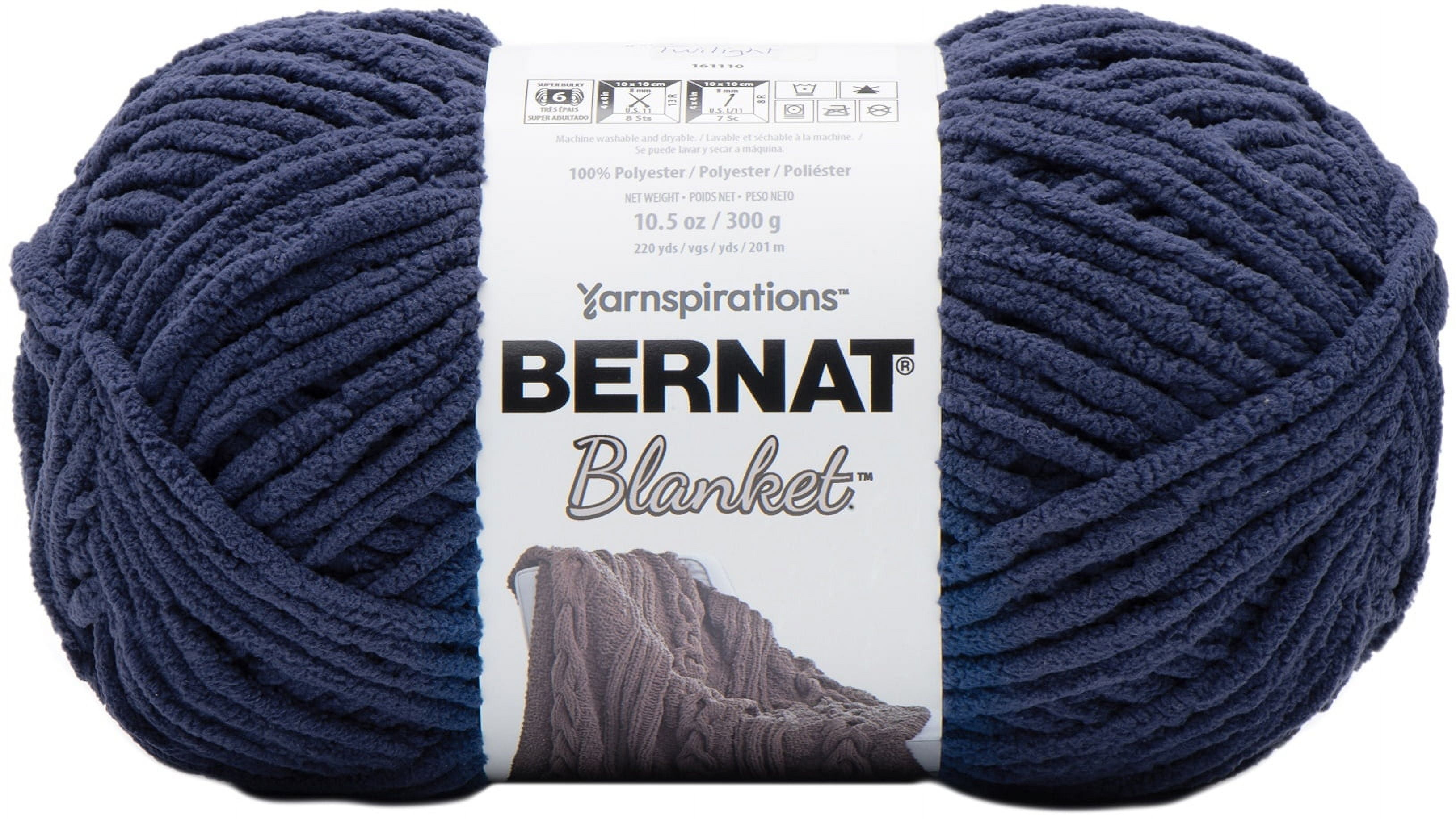 Bernat Blanket Chenille Super Bulky Polyester Yarn Twilight 10.5oz/300g ...