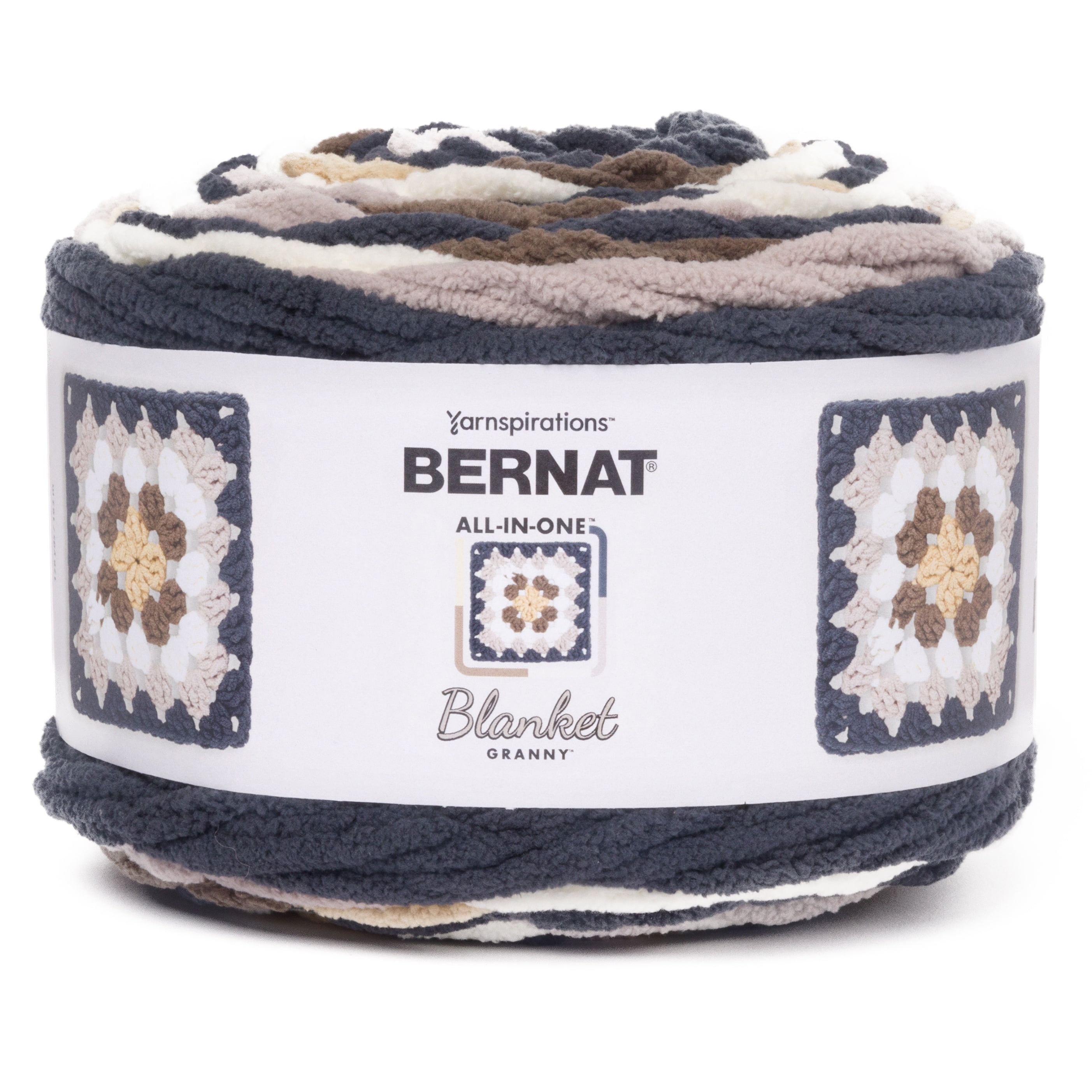 Bernat Blanket All In One Blanket Granny Square Yarn-Asphalt - Walmart.com