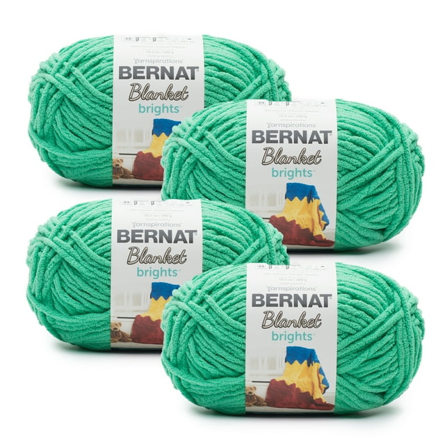 Bernat® Blanket Brights™ #6 Super Bulky Polyester Yarn, Gogo Green 10 ...