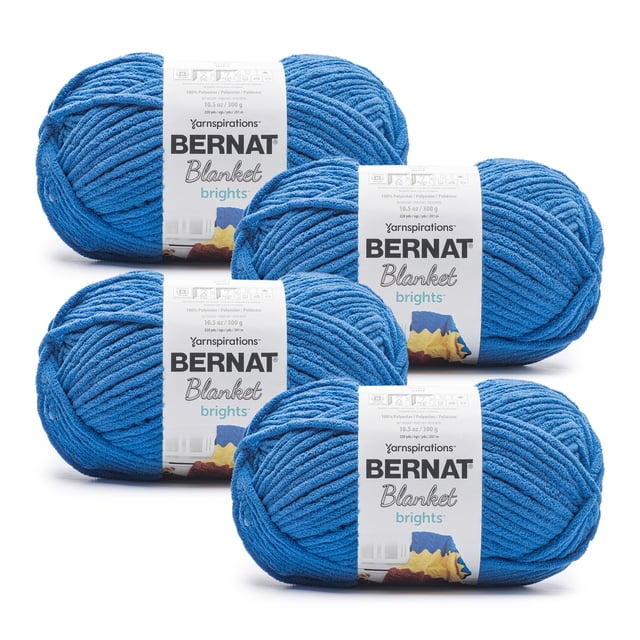 Bernat® Blanket Brights™ #6 Super Bulky Polyester Yarn, Royal Blue 10 ...