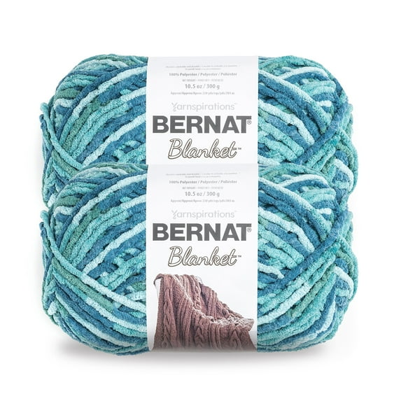 Bernat Blanket Coastal Collection Yarn, Tidepool, 10.5oz(300g), 2 Pack ...