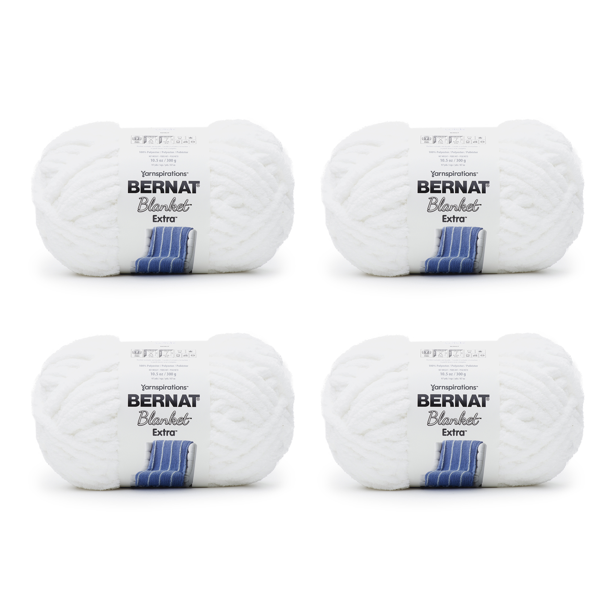 Lion Brand Yarn Off the Hook Sugarcane Loop Jumbo Polyester White Yarn ...