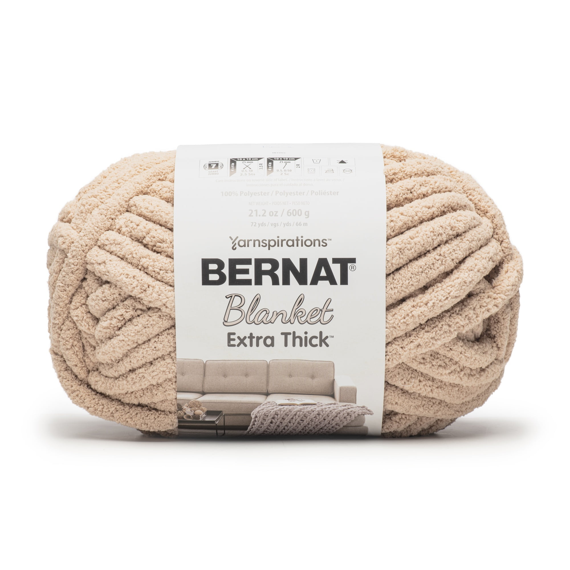Bernat® Blanket Extra Thick™ #7 Jumbo Polyester Yarn, Bone, 21.2oz/600g ...