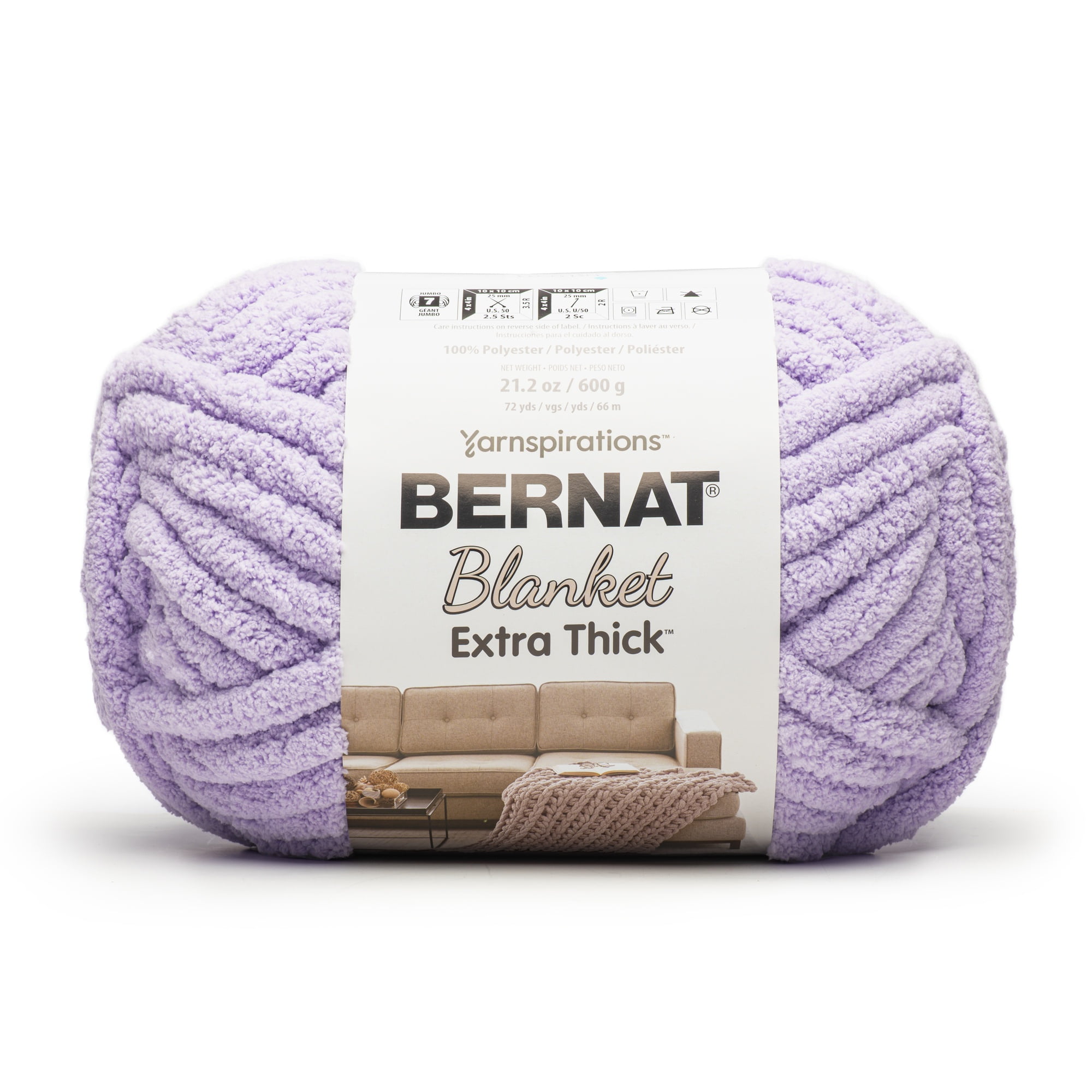 Bernat® Blanket Extra Thick™ #7 Jumbo Polyester Yarn, Lavender, 21.2oz ...