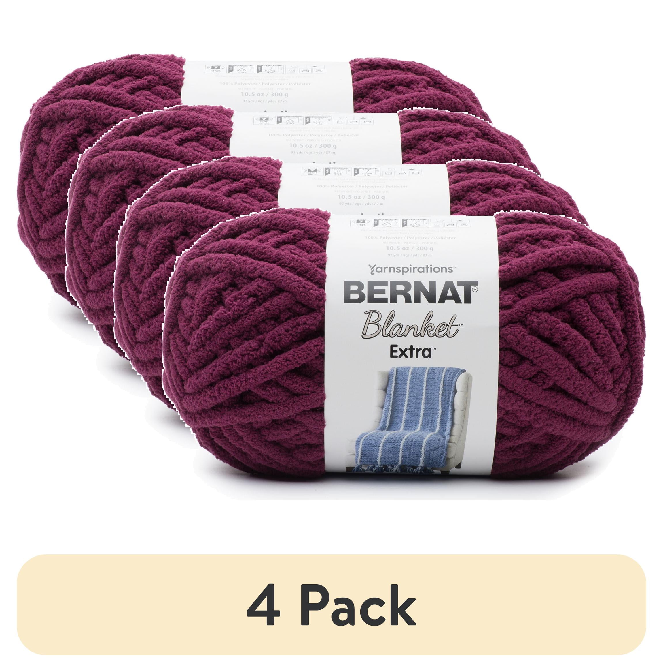 (4 pack) Bernat Blanket Extra Yarn, Burgundy Plum, 10.5oz(300g), Jumbo ...
