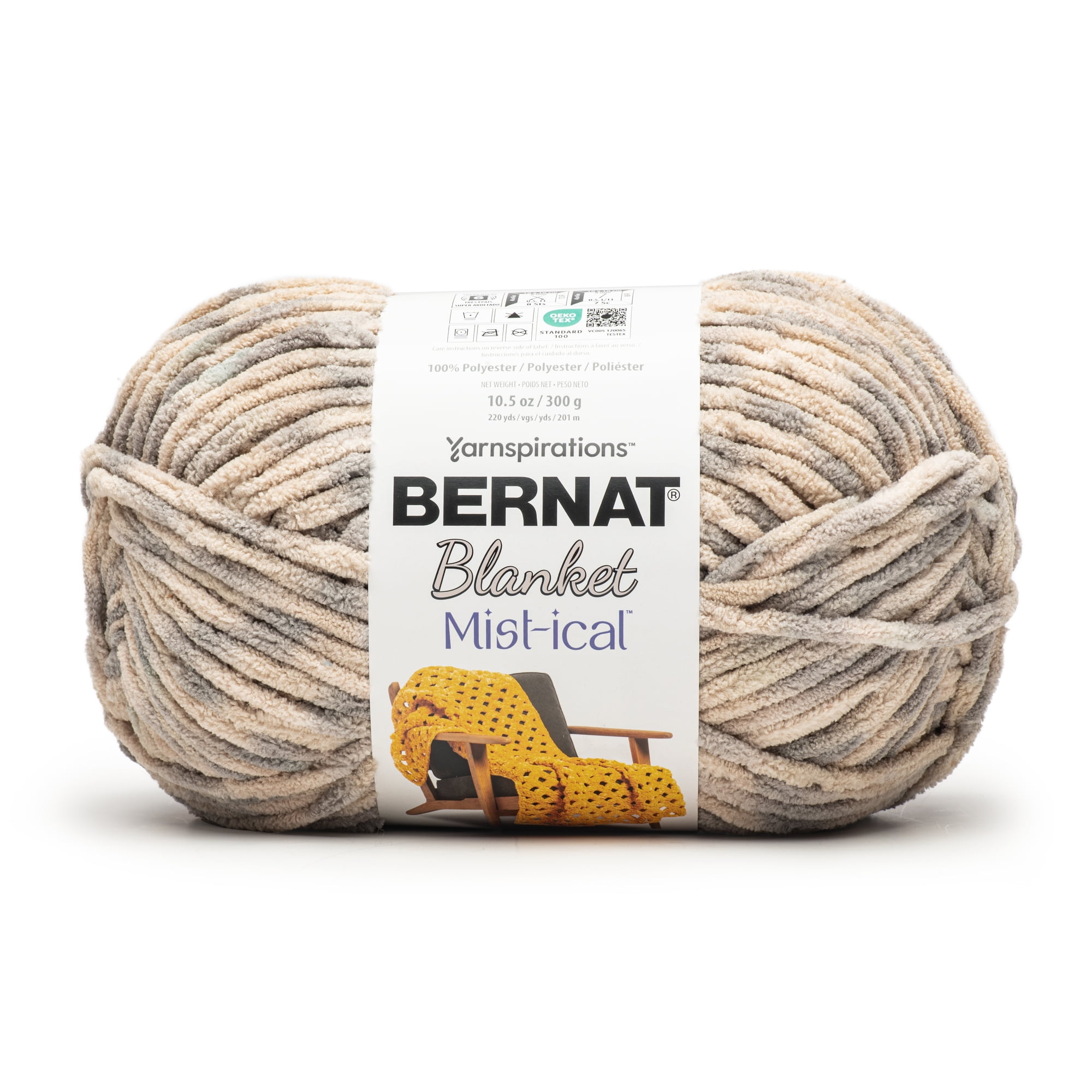 Bernat® Blanket Mist-ical™ #6 Super Bulky Polyester Yarn, Gray Cloud 10 ...