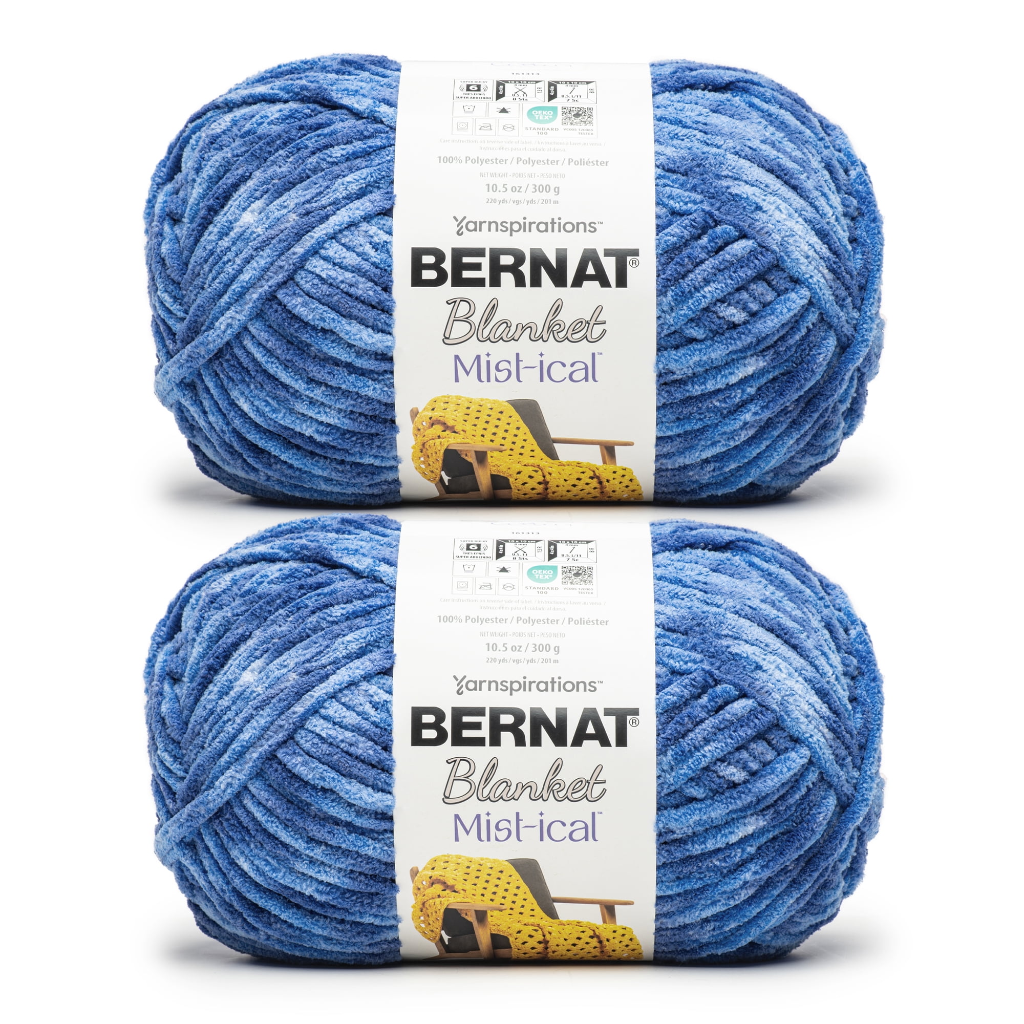 Bernat® Blanket Mist-ical™ Super Bulky Polyester Yarn, CrystalOcean 10 ...