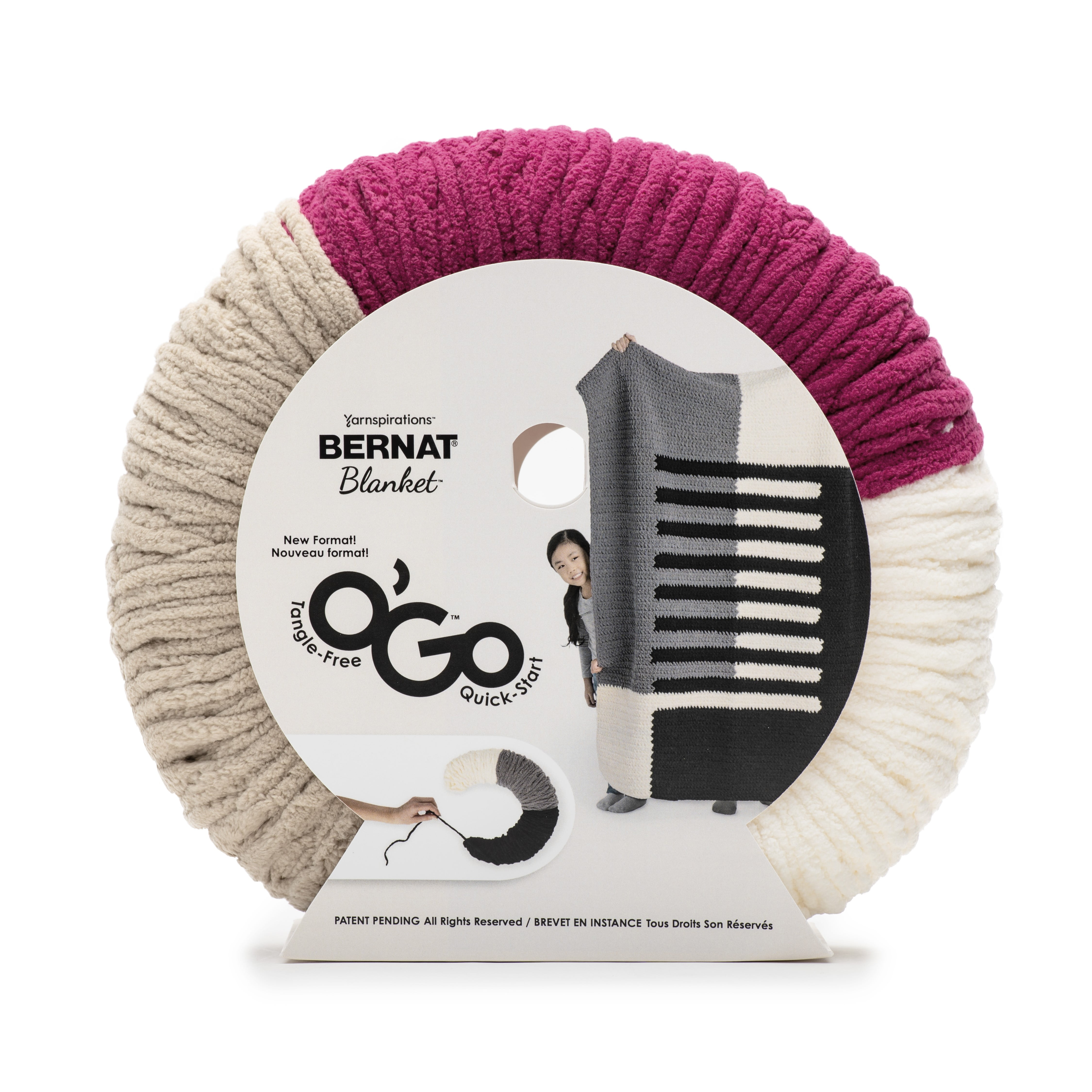 Bernat® Blanket™ O’Go™ #6 Super Bulky Polyester Yarn, Fuchsia 10.5oz ...