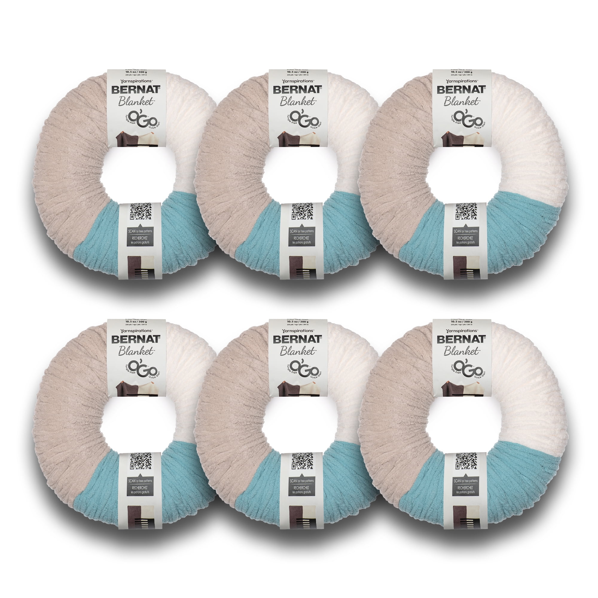 Bernat® Blanket O’Go™ #6 Super Bulky Polyester Yarn, Pool 10.5oz/300g ...
