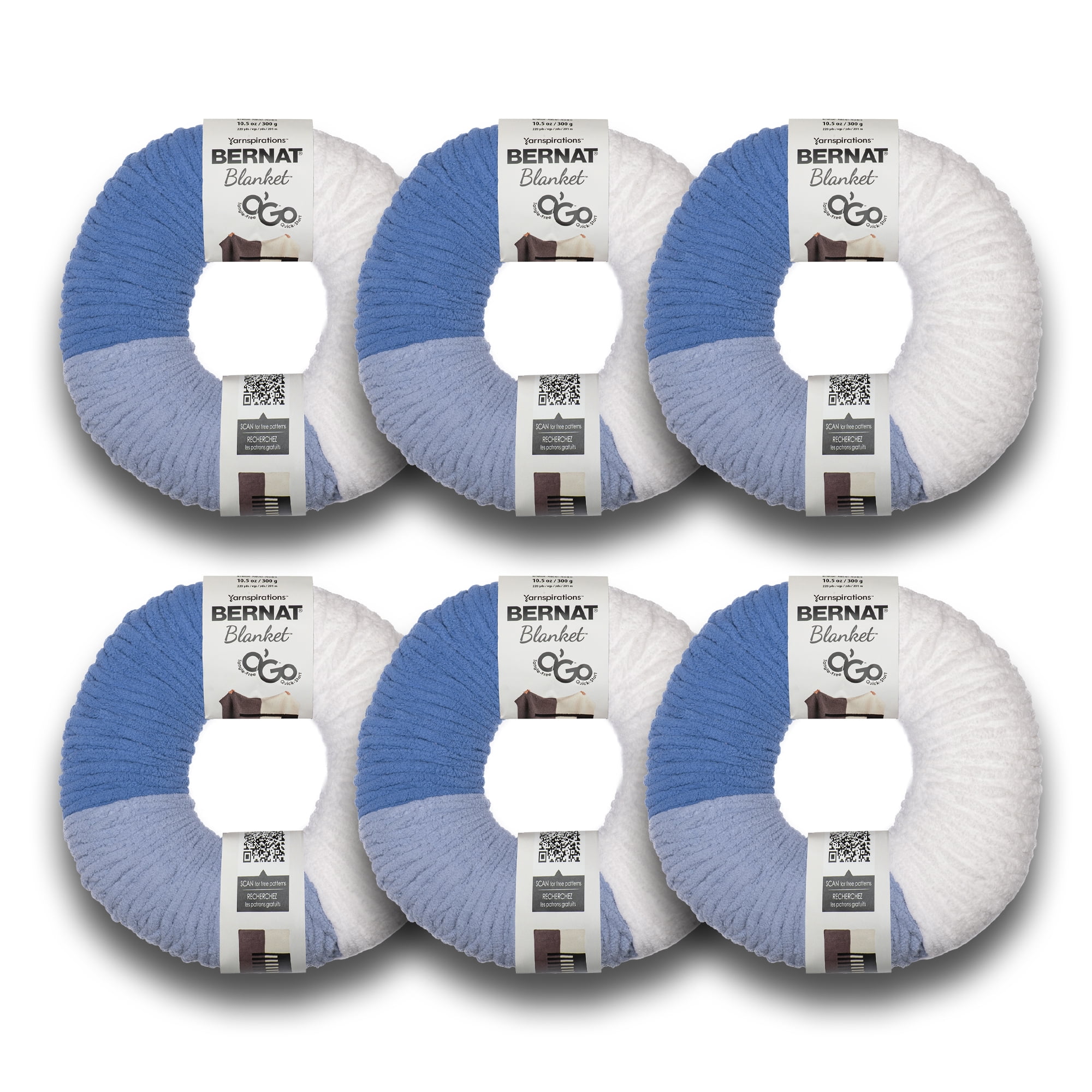 Bernat® Blanket O’Go™ #6 Super Bulky Polyester Yarn, Wave 10.5oz/300g ...