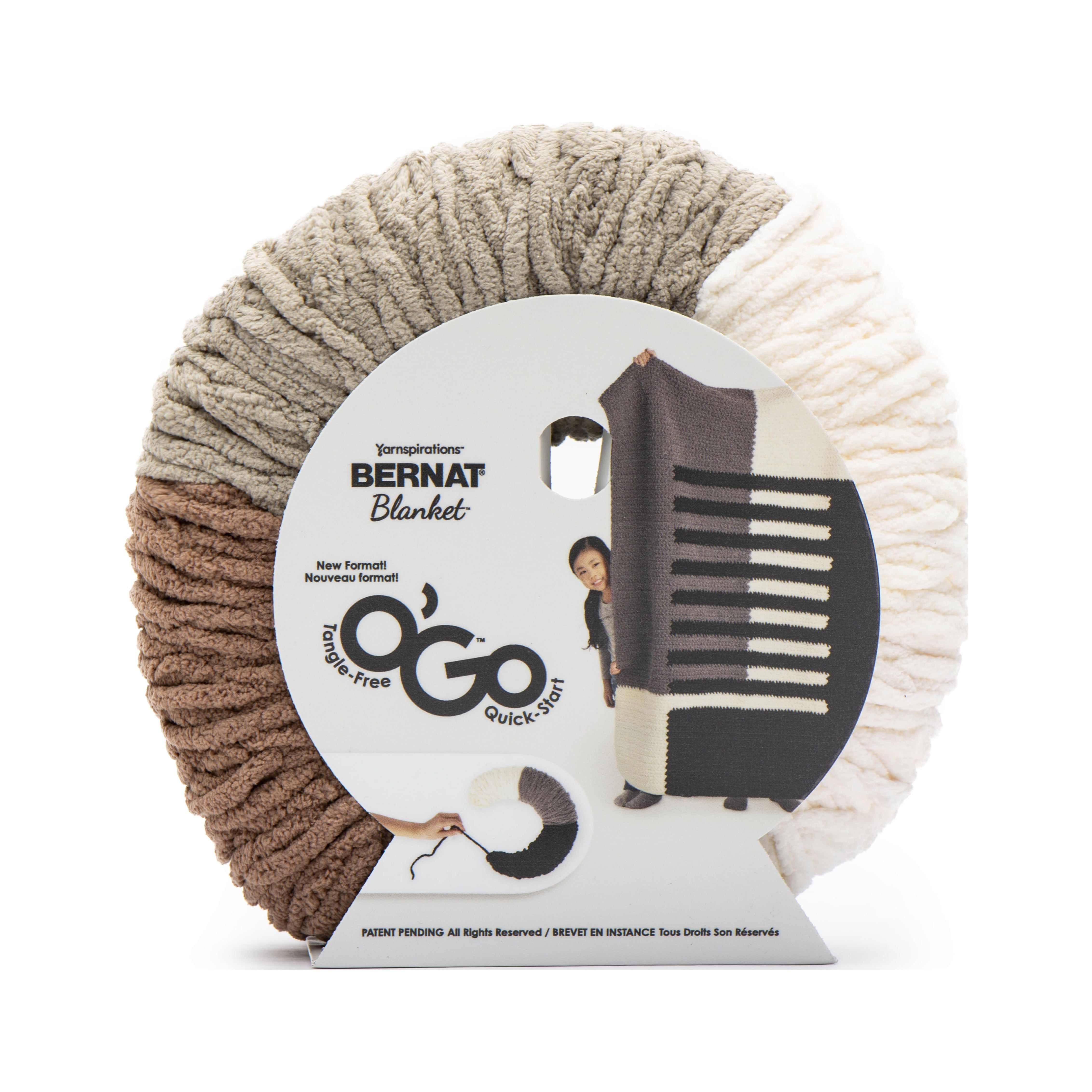 Bernat Blanket O'Go Yarn, Tiramisu, 10.5oz(300g), Super Bulky ...