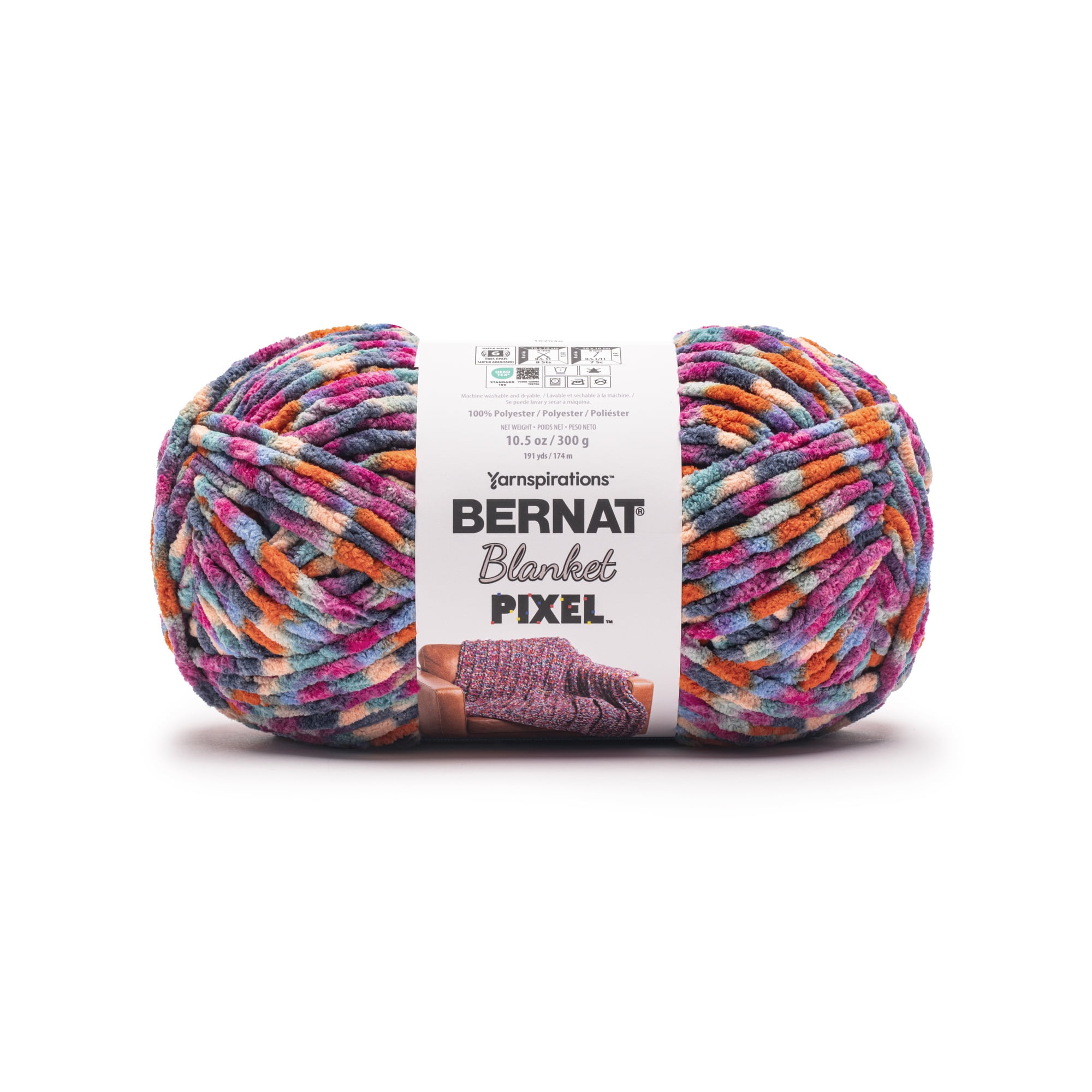 Bernat® Blanket Pixel™ #6 Super Bulky Polyester Yarn, County Fair 10 ...