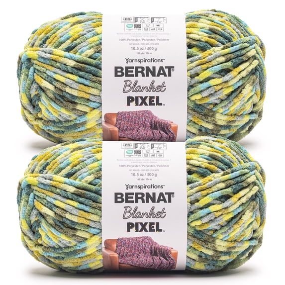 Bernat® Blanket Pixel™ #6 Super Bulky Polyester Yarn, Limeade 10.5oz ...
